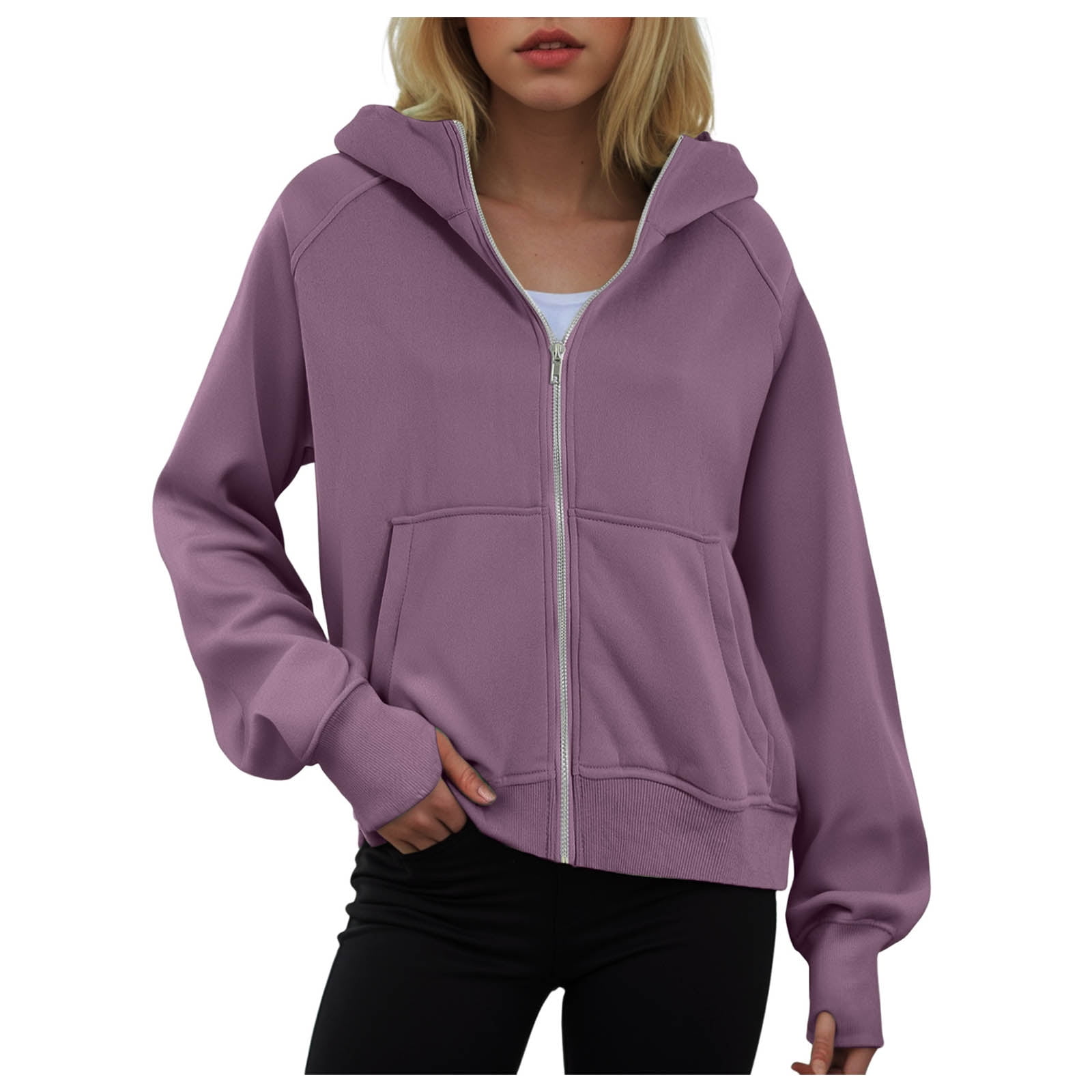 adviicd Hoodies For Women Zip Up Hoodie Oversized Sweatshirt Fleece ...