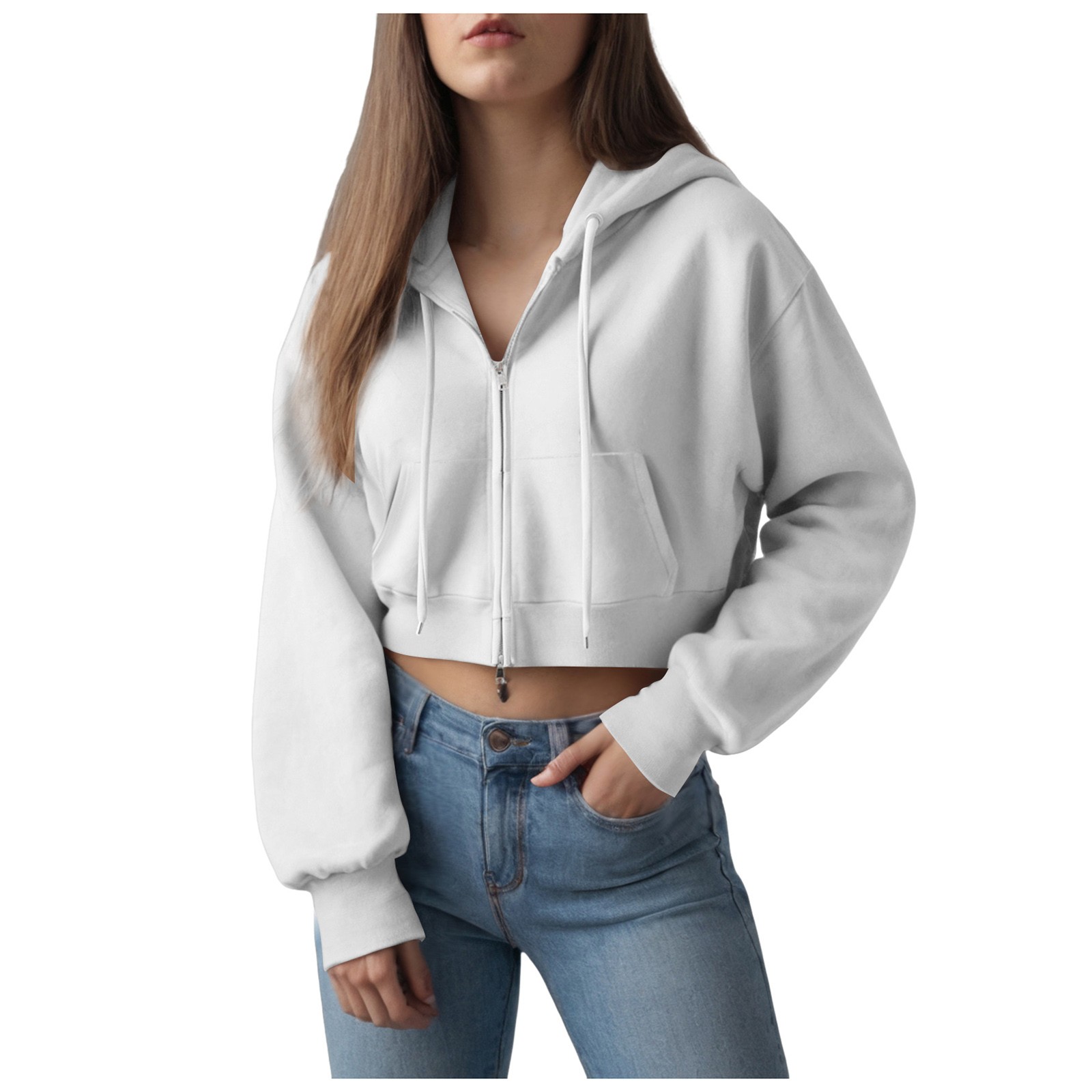 adviicd Hoodies for Women Cropped Zip Up Hoodie Trendy Teen Girls Crop ...