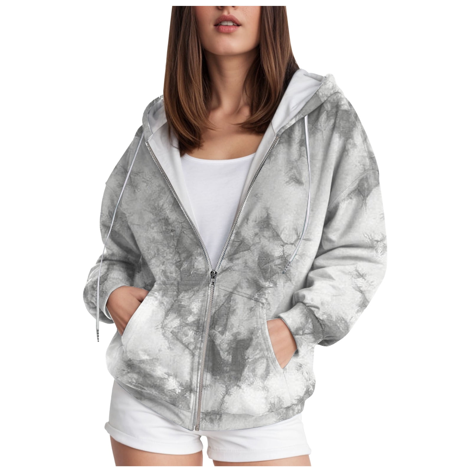 adviicd Hoodies for Women Zip Up Hoodie Oversized Sweatshirt Fleece ...