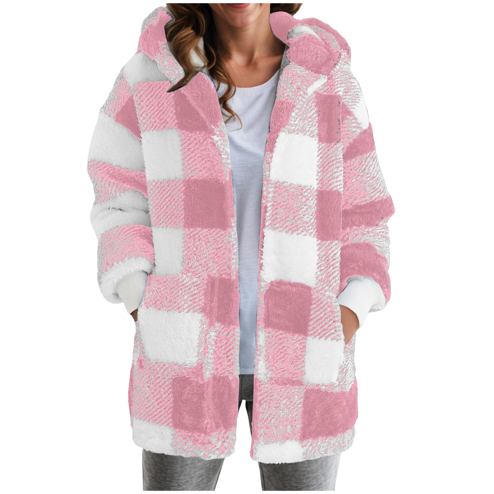 adviicd Jackets for Women Fuzzy Fleece Fall Winter Coat Sherpa Hoodie ...