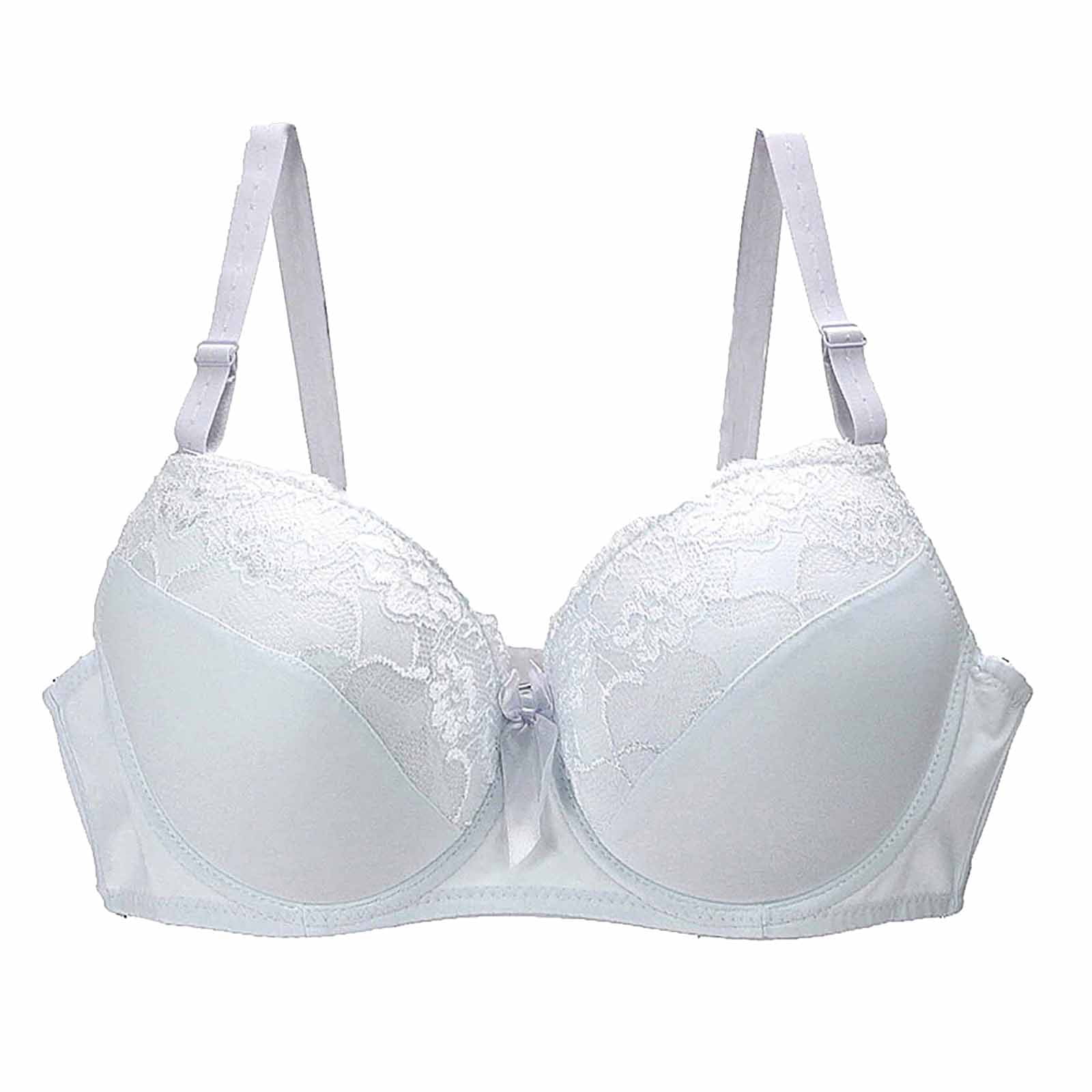 adviicd Lace Bra for Womens Full Coverage No Underwire Bras Comfort Underwear (White, 90C ...
