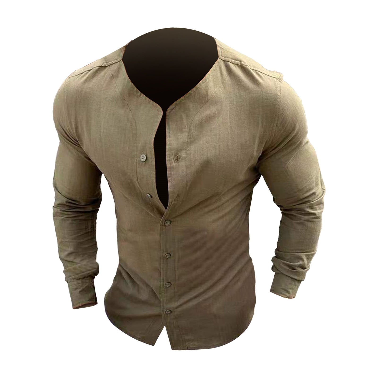 adviicd Mens Button Down Long Sleeve Shirts Men's Cotton Linen Shirts ...