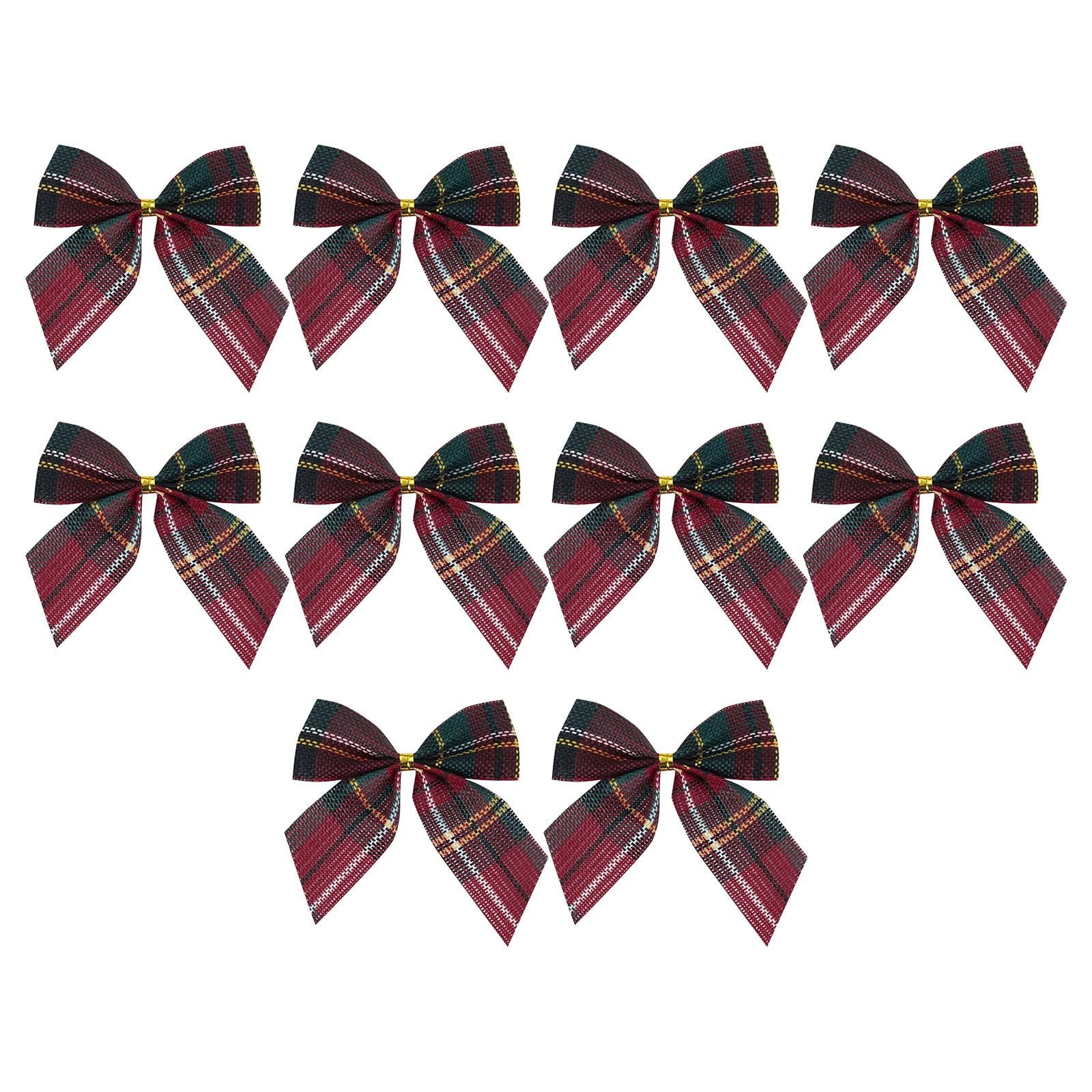 adviicd Plaid Burlap Christmas Bow – Buffalo Check Gingham Craft Bows ...