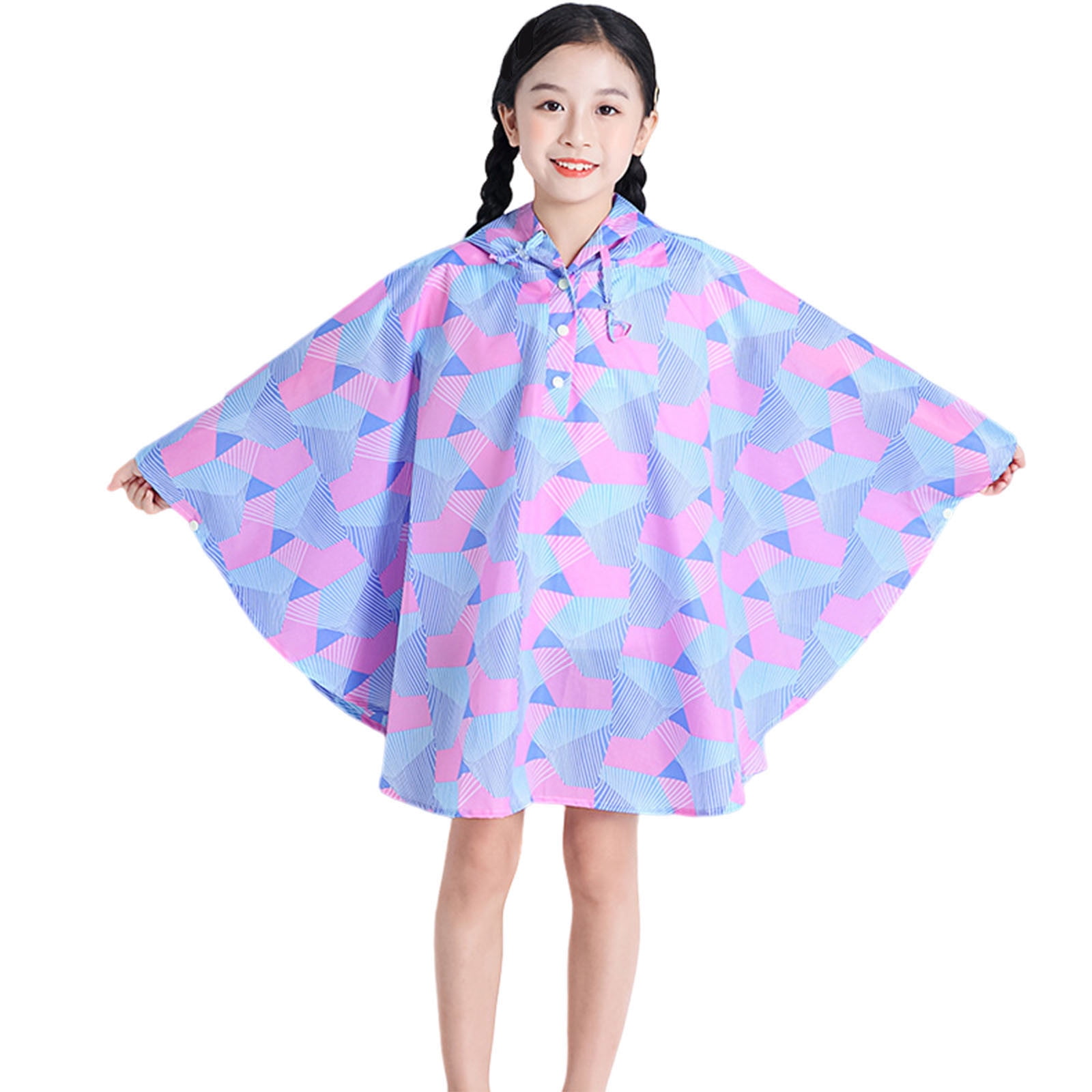 adviicd Raincoat for Girls Kids Rain Jacket Reusable Rain Ponchos with Hood and Sleeves ...