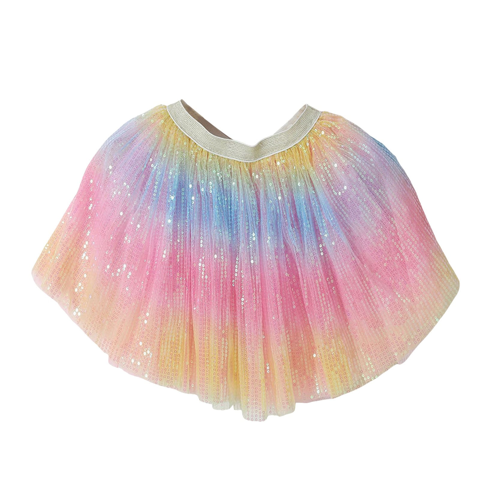 adviicd Skirts for Girls Girls Layered Rainbow Tutu Skirt Dance Dress ...
