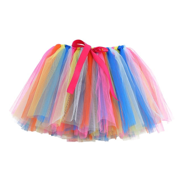 adviicd Skirts for Kids Girls Layered Rainbow Tutu Skirt Dance Dress ...