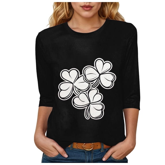 adviicd St. Patricks Day Shirt for Women 3/4 Sleeve Crewneck Irish ...