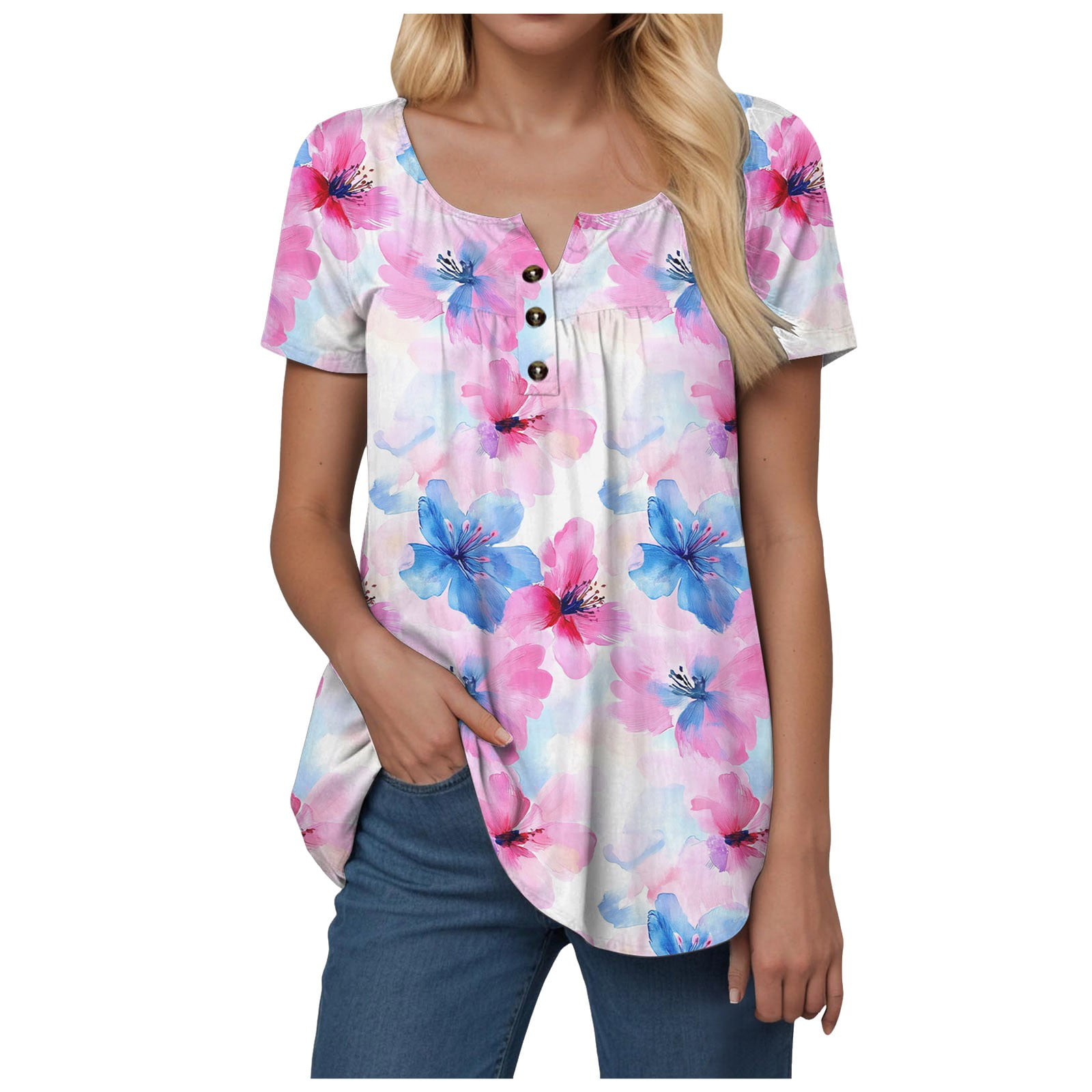 adviicd Summer Tops for Women 2025,Short Sleeve Shrits Women Casual ...