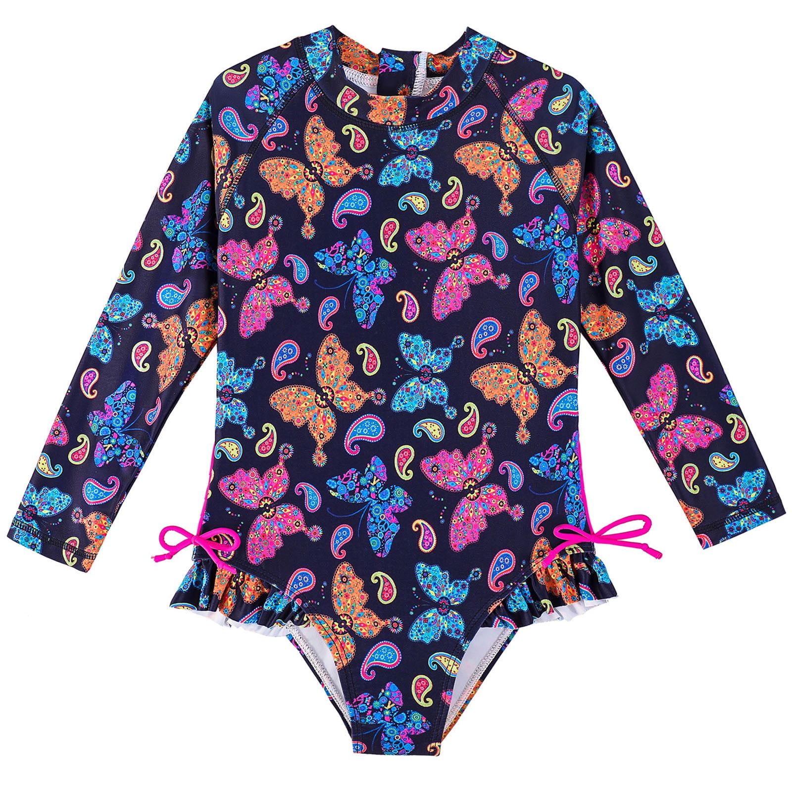 adviicd Swimsuit for Girls Girls Long Sleeve Rashguard Swimsuit UV ...