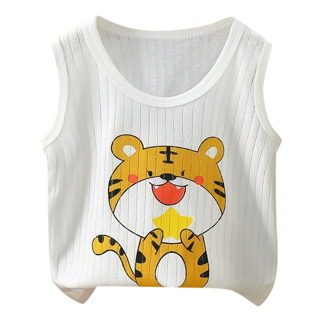 adviicd Toddler Baby Boys Cotton Sleeveless Tank Top Cartoon Animal ...