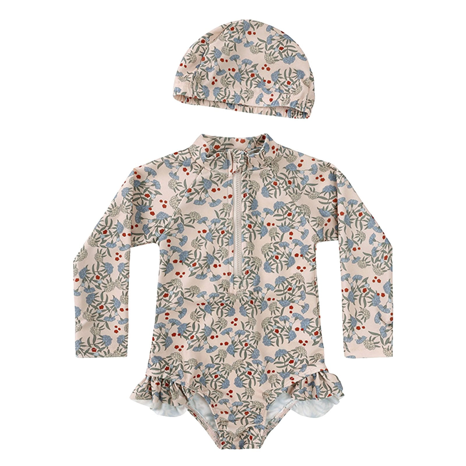 adviicd Toddler Girl Swimsuit Girls Long Sleeve Swimsuits One Piece ...