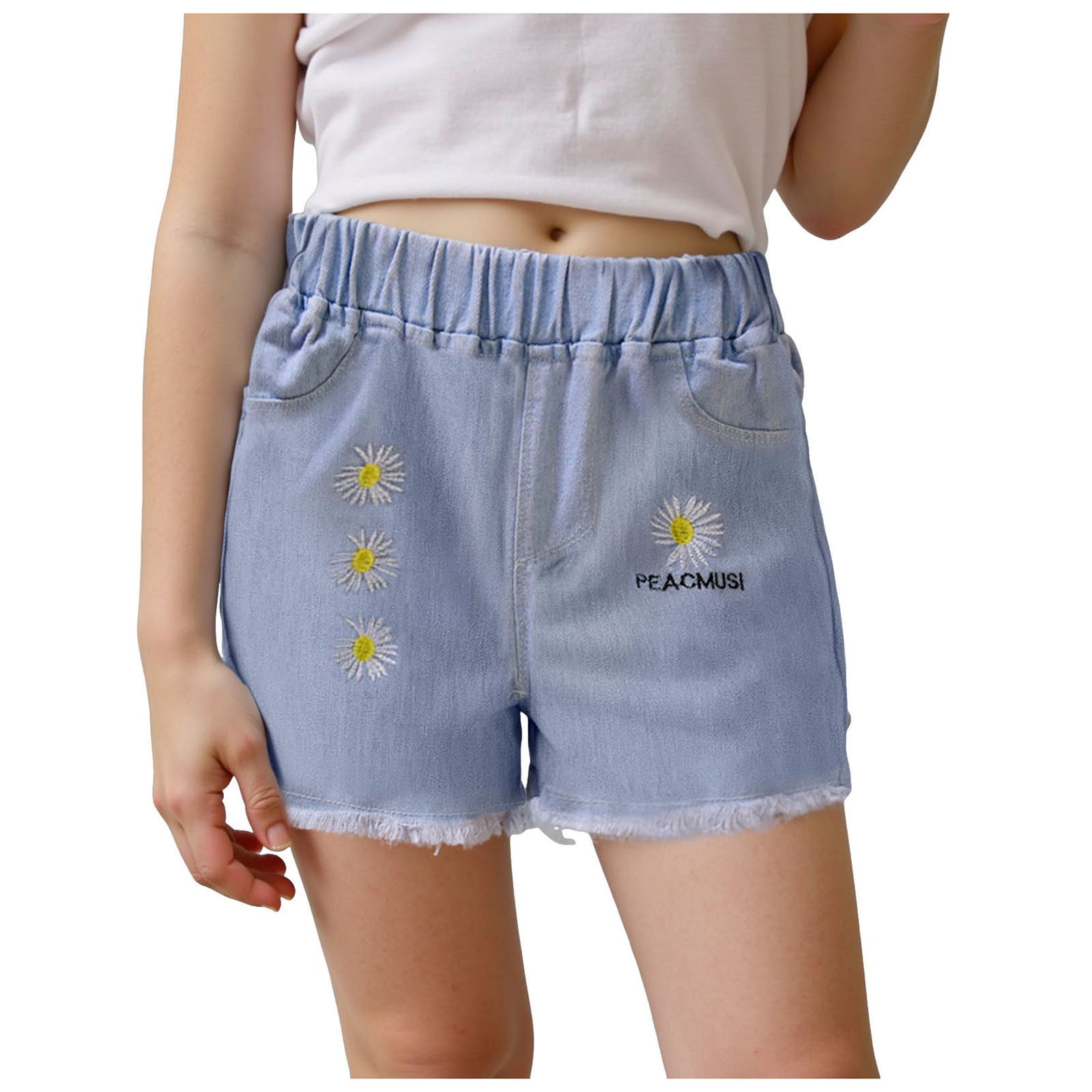 adviicd Toddler Girls Shorts Girls Stretchy Shorts High Waisted Casuals ...