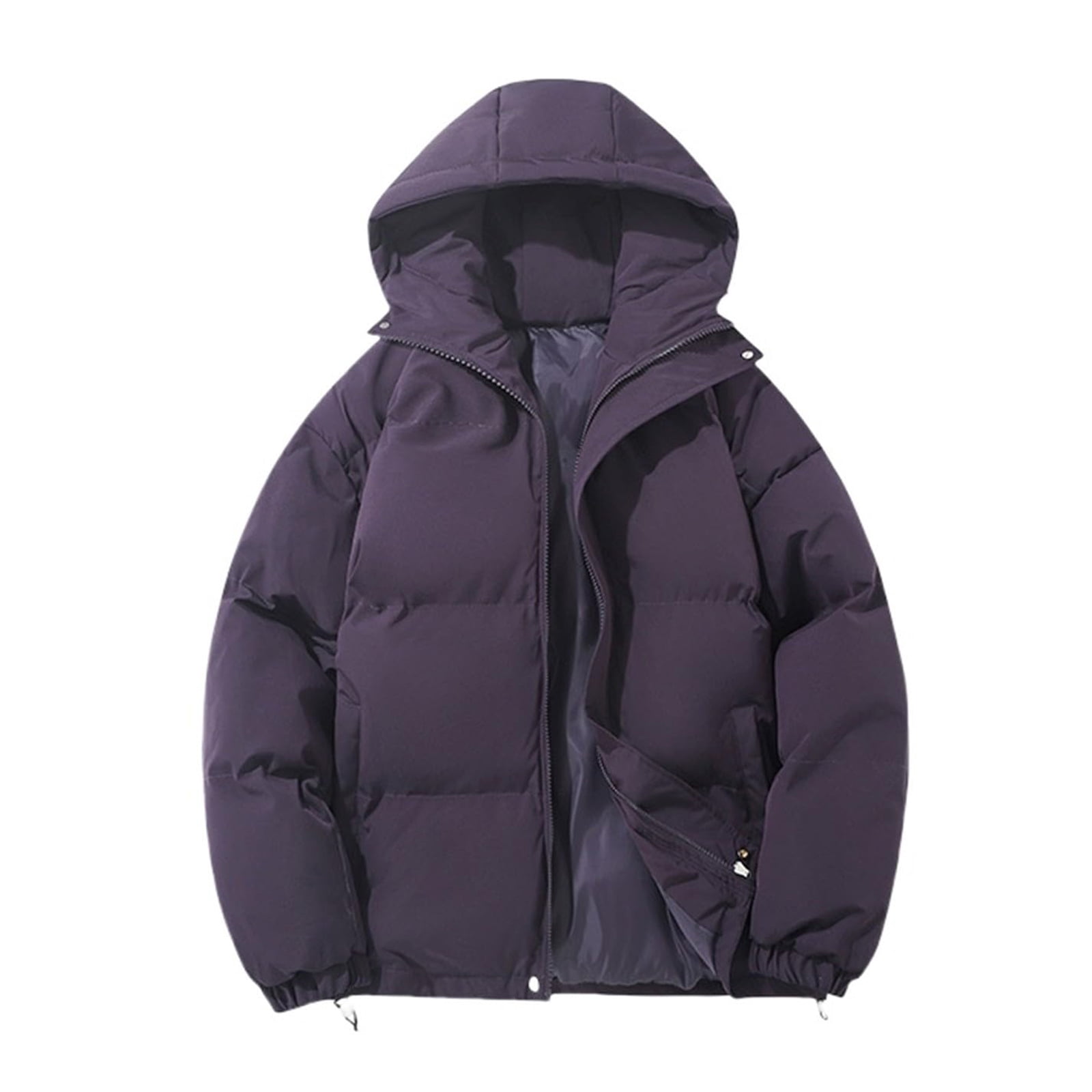 adviicd Unisex Couple's Thick Warm Hooded Puffer Coat, Loose Fit ...