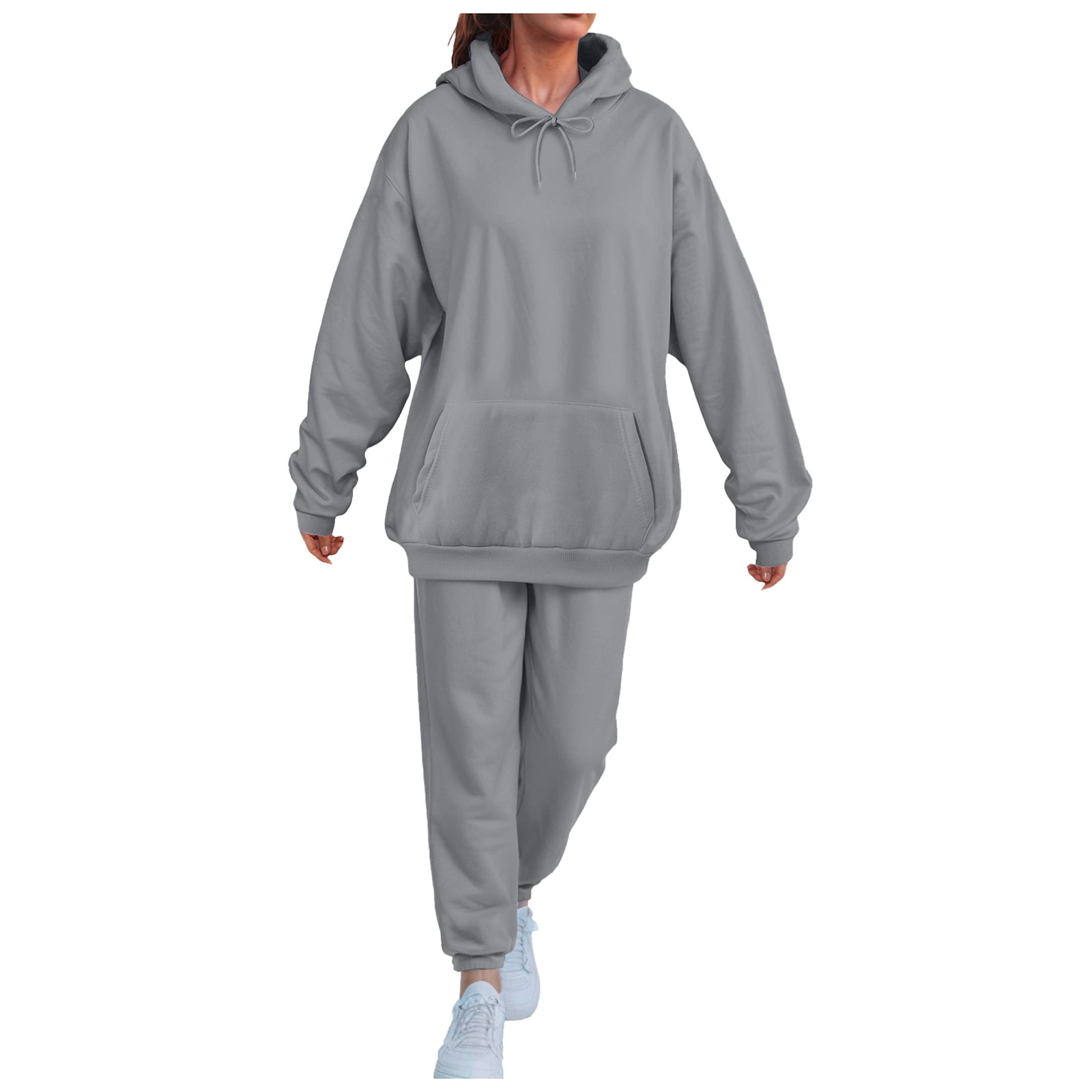 adviicd Women 2 Piece Outfit Casual Comfy Oversized Hoodie and Wide Leg ...