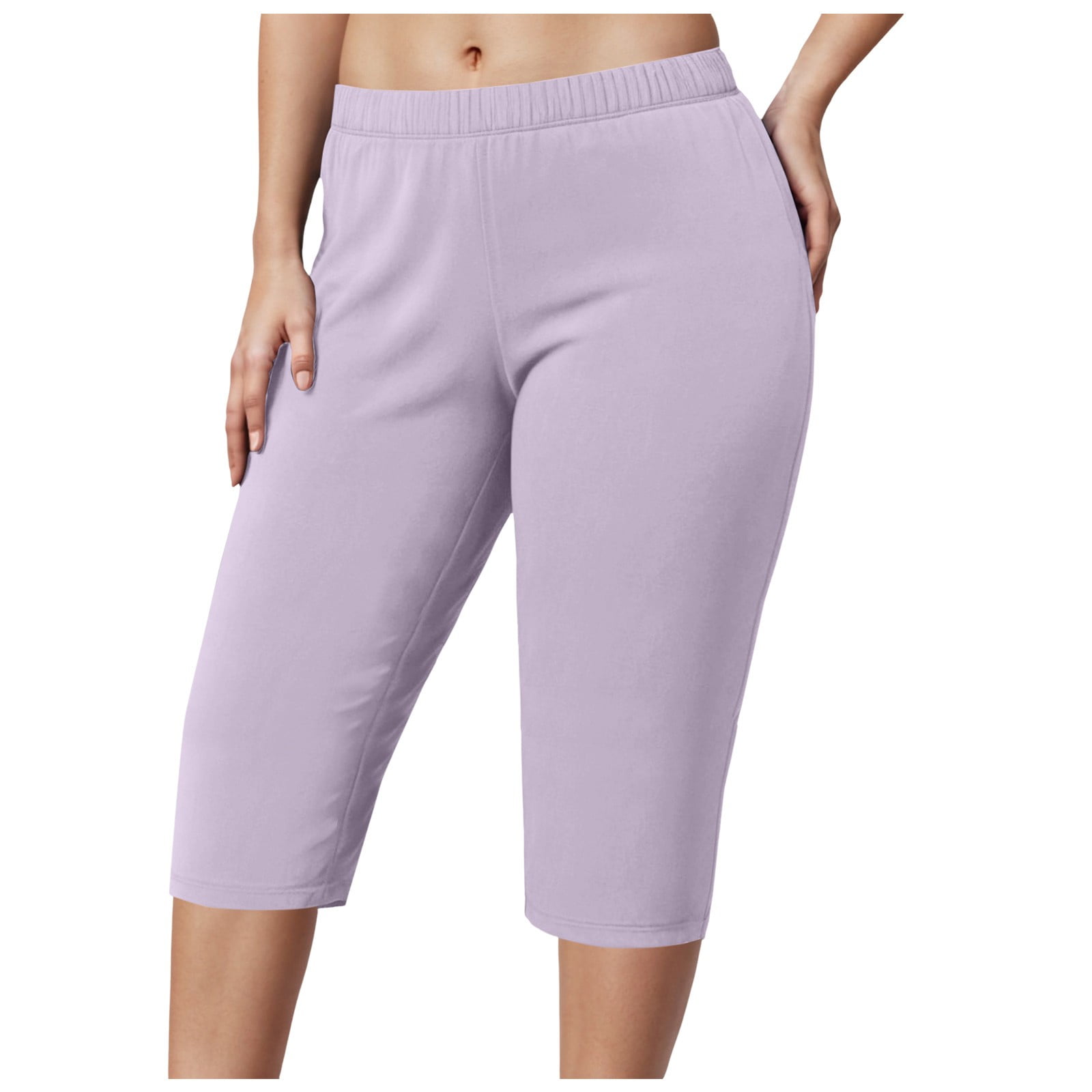 adviicd Women Capri Pants Plus Size Stretch Knee Length Leggings ...