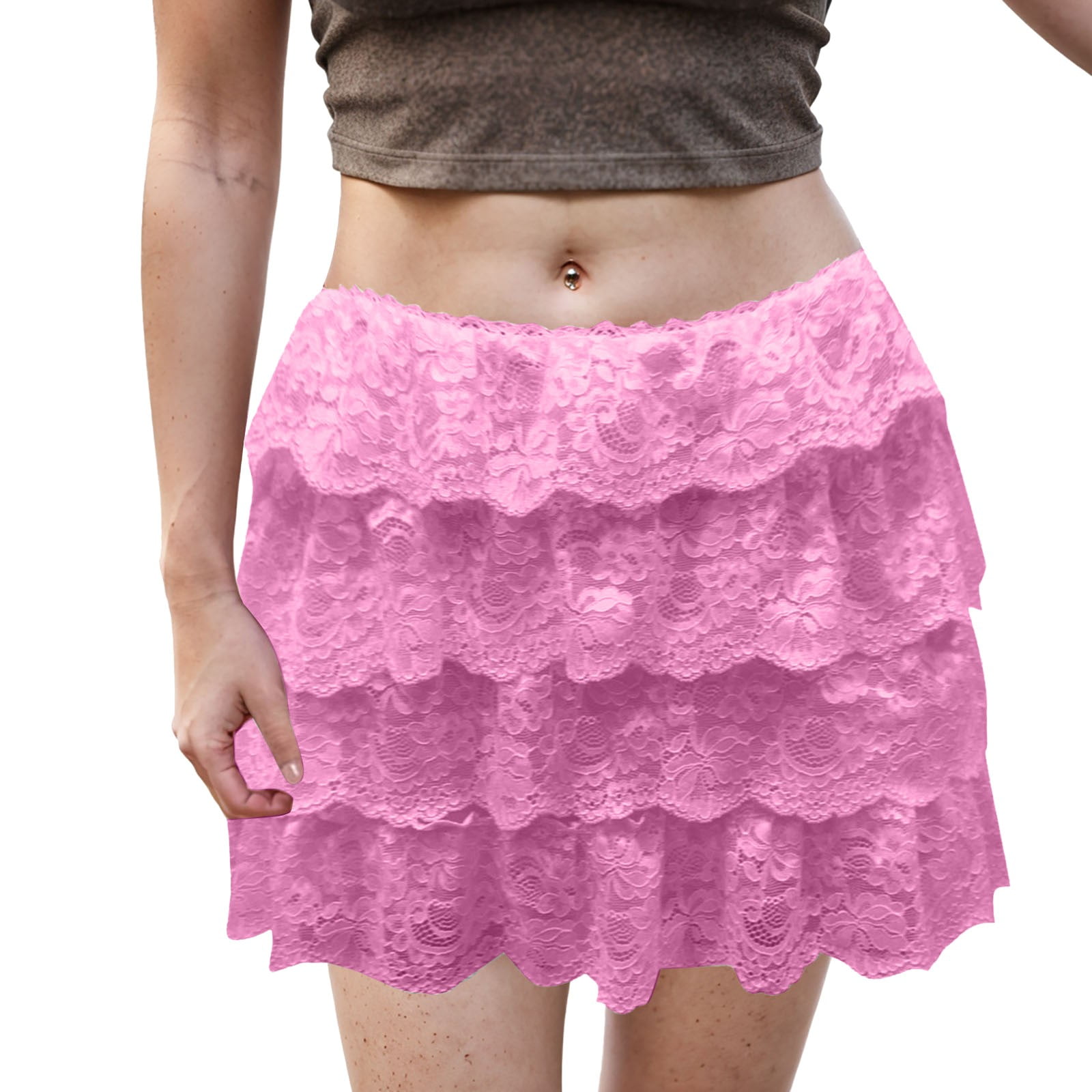 adviicd Women Y2k Ruffle Lace Bloomers Shorts Lace Trim Elastic Low ...
