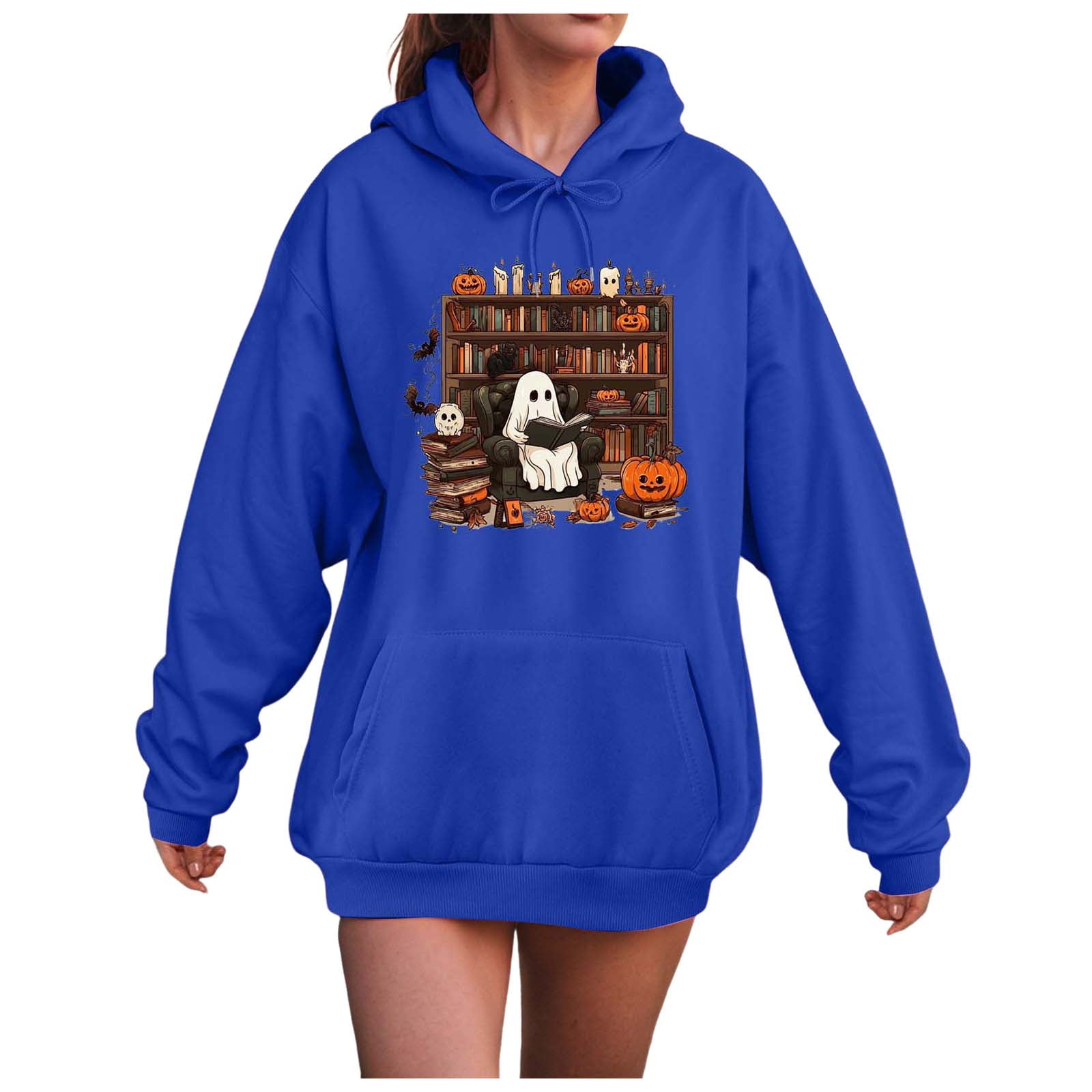 adviicd Women's Casual Halloween Pullover Hoodie - Graphic Ghost Print ...