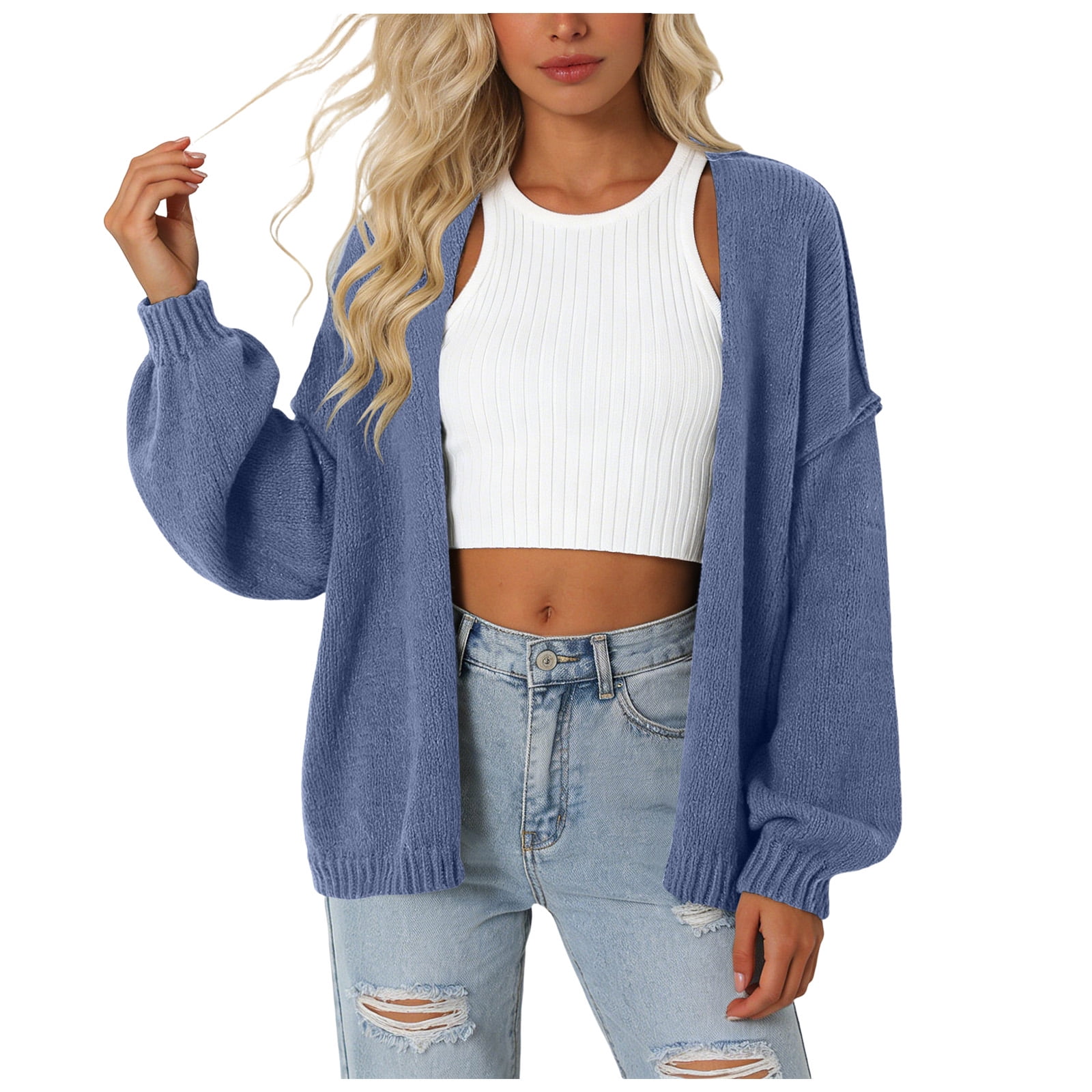 adviicd Women's Chunky Cardigan Sweaters Fall Open Front Long Sleeve ...