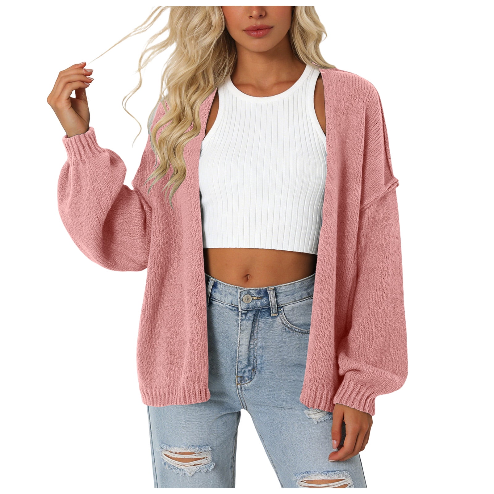 adviicd Women's Chunky Cardigan Sweaters Fall Open Front Long Sleeve ...