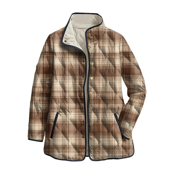 adviicd Women's Fall Printed Quilted Packable Puffer Jacket Long Sleeve ...