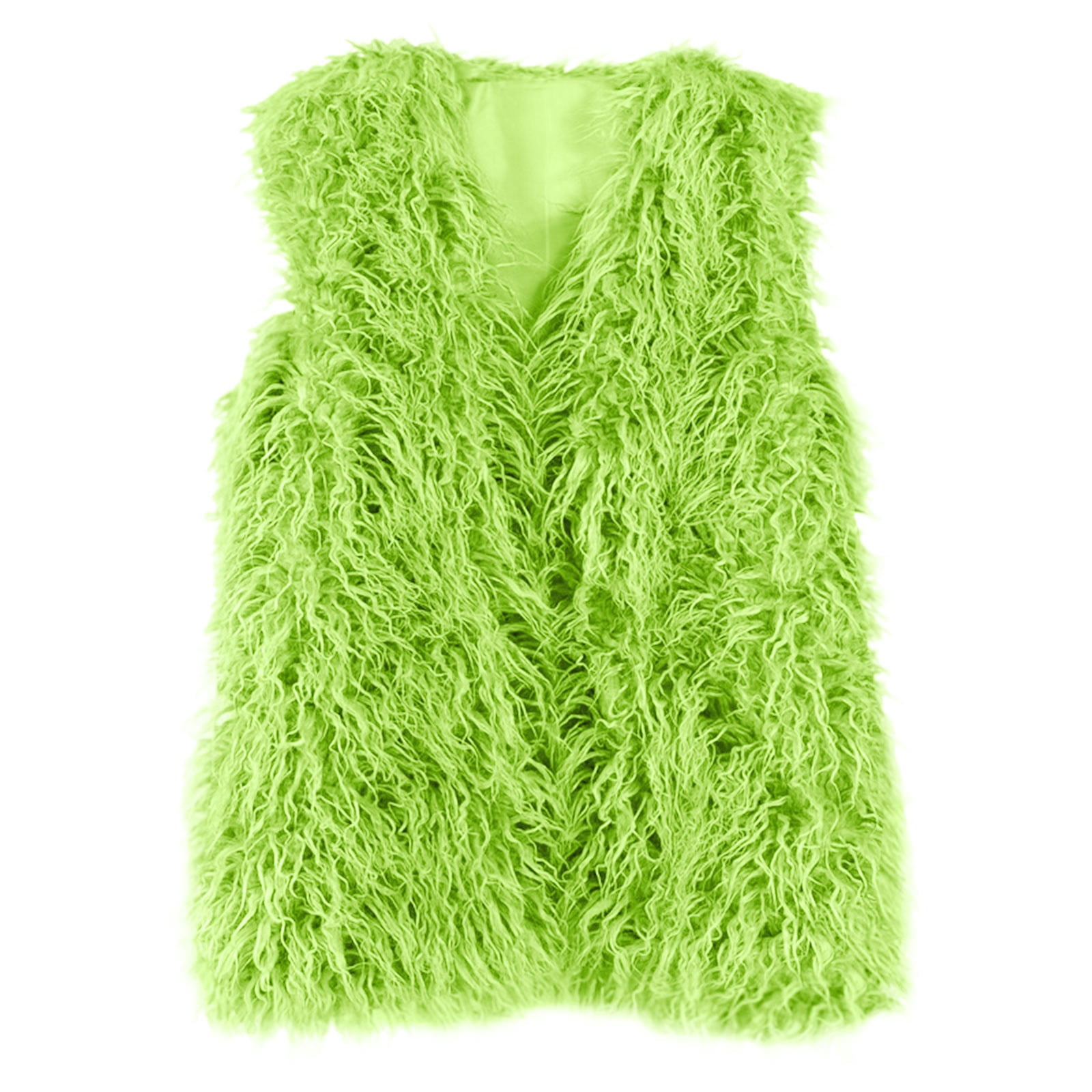 adviicd Women's Faux Fur Waistcoat,Warm Fluffy Vests Stylish Jackets ...