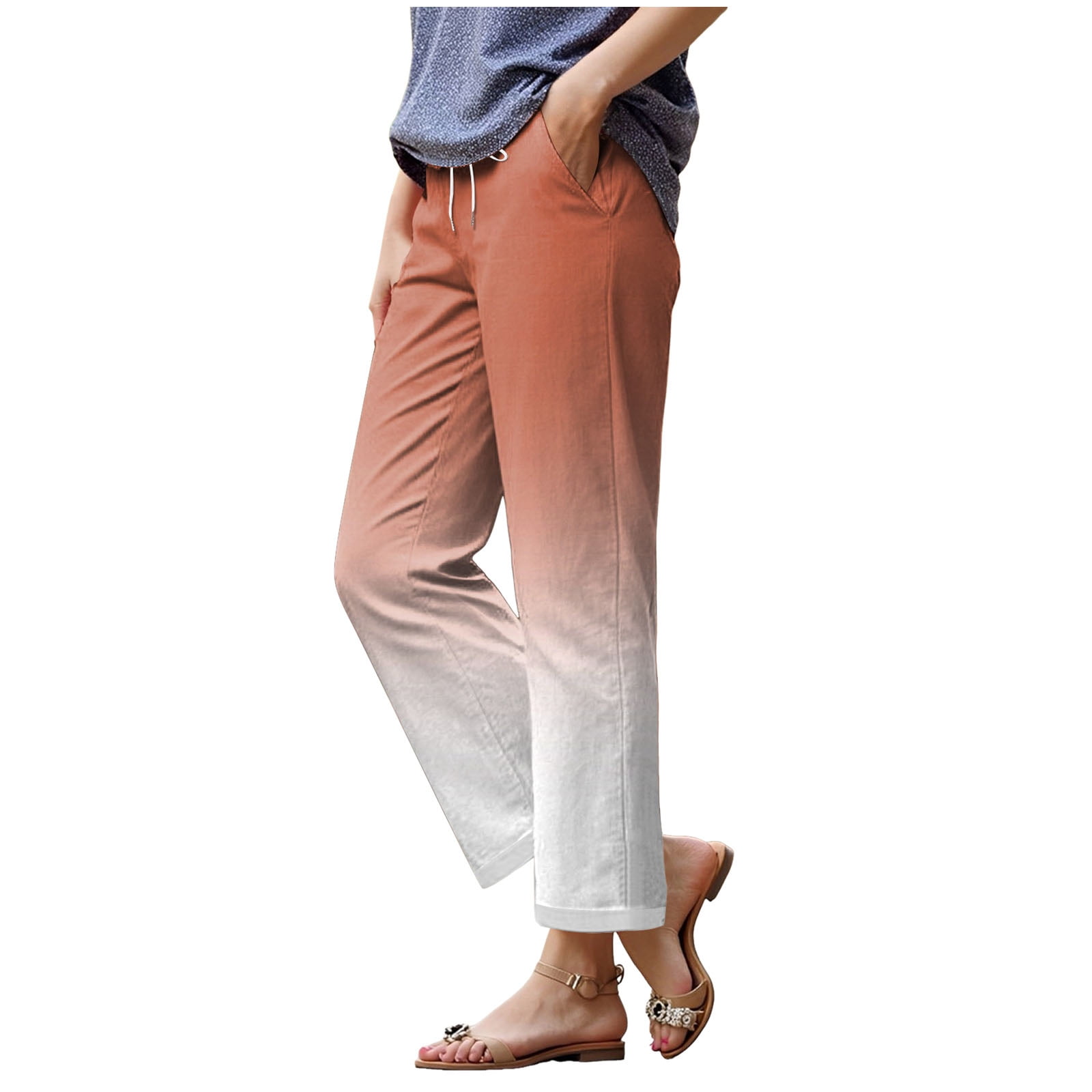 adviicd Women's Gradient Pants Straight Leg Pants for Beach Vacation ...