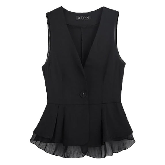 adviicd Women's Mesh V Neck Blazer Vest Tops Trendy Sleeveless Business ...