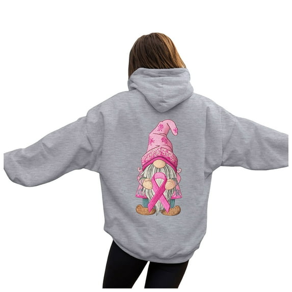 adviicd Women's Pink Ribbon Hoodie - October Awareness Month Pullover ...