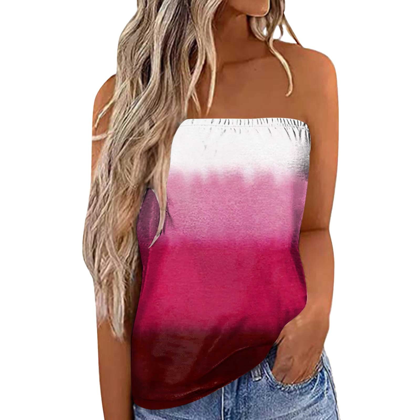 adviicd Women's Strapless Backless Tube Top Double Lined Sleeveless ...