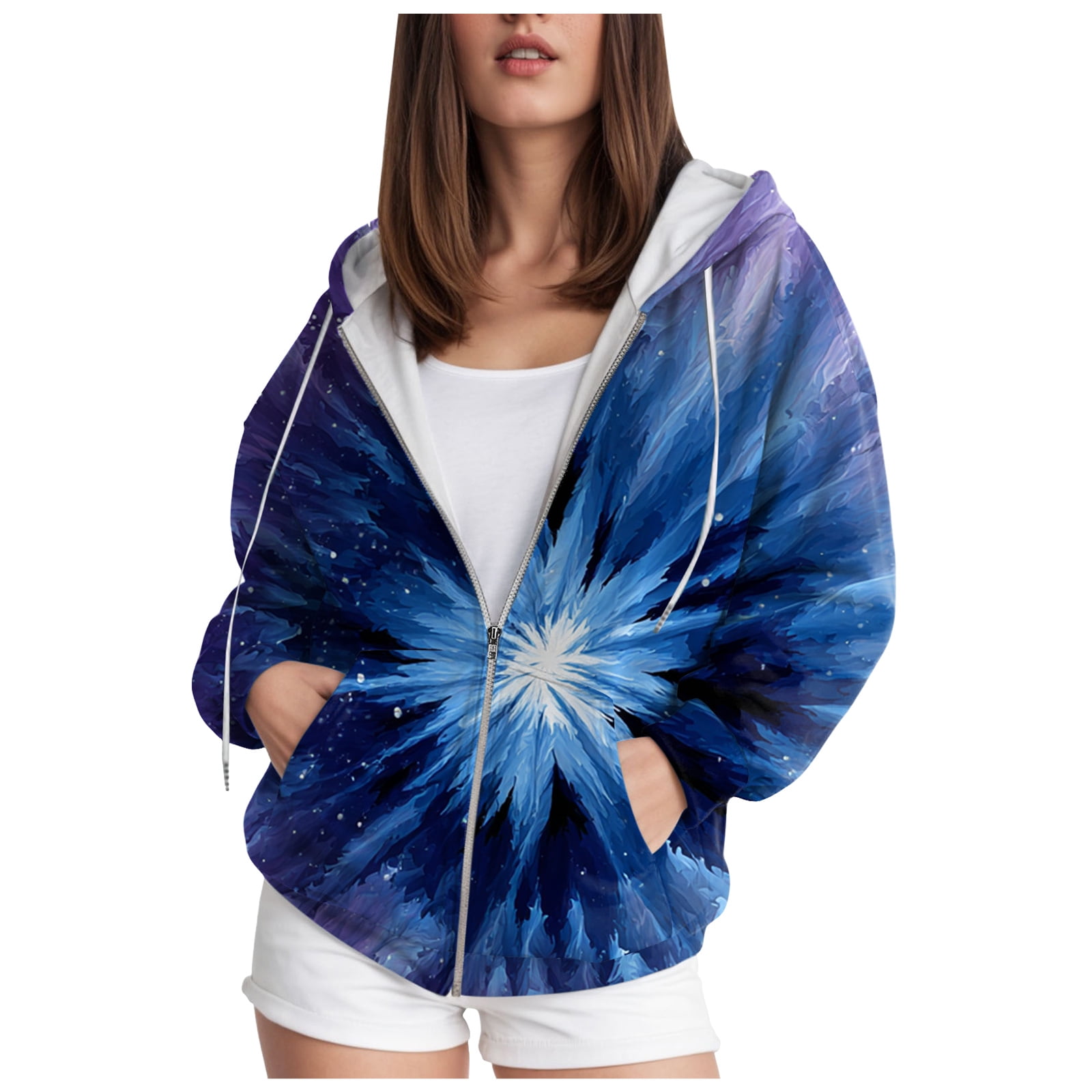 adviicd Women's Zip Up Hoodie Sweatshirt, Casual Pullover Drawstring ...