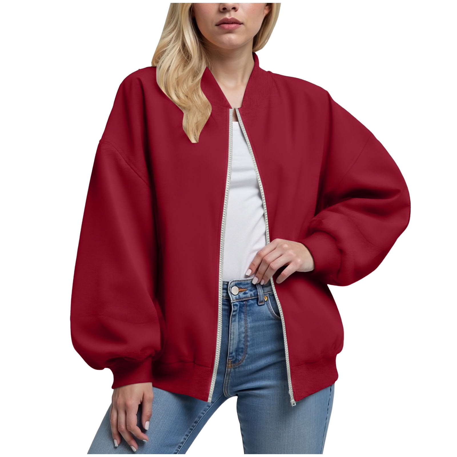 adviicd Womens Fall Fashion 2025 Oversized Zip Up Sweatshirt Jackets ...