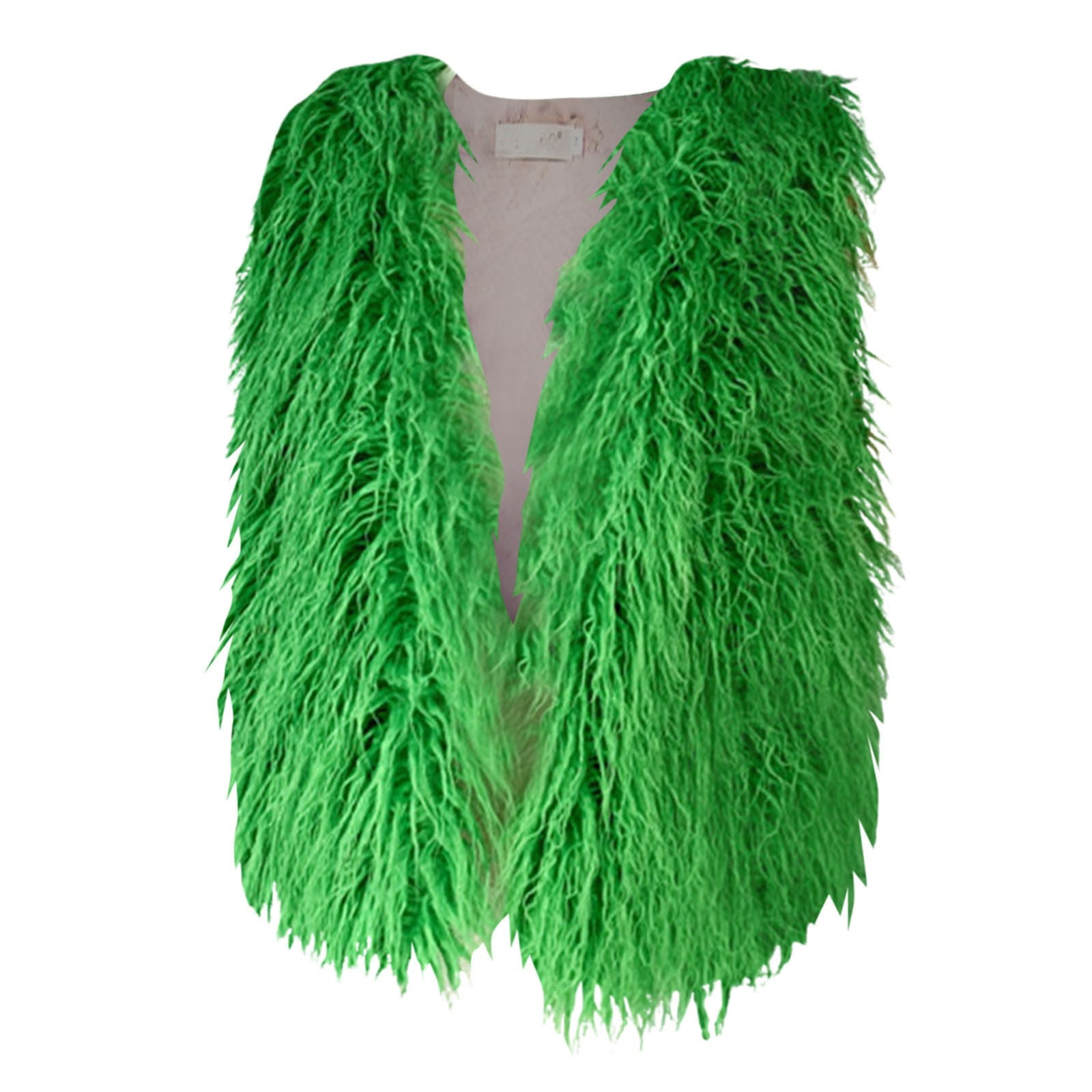 adviicd Womens Faux Fur Vests Cropped Sleeveless Warm Open Front ...