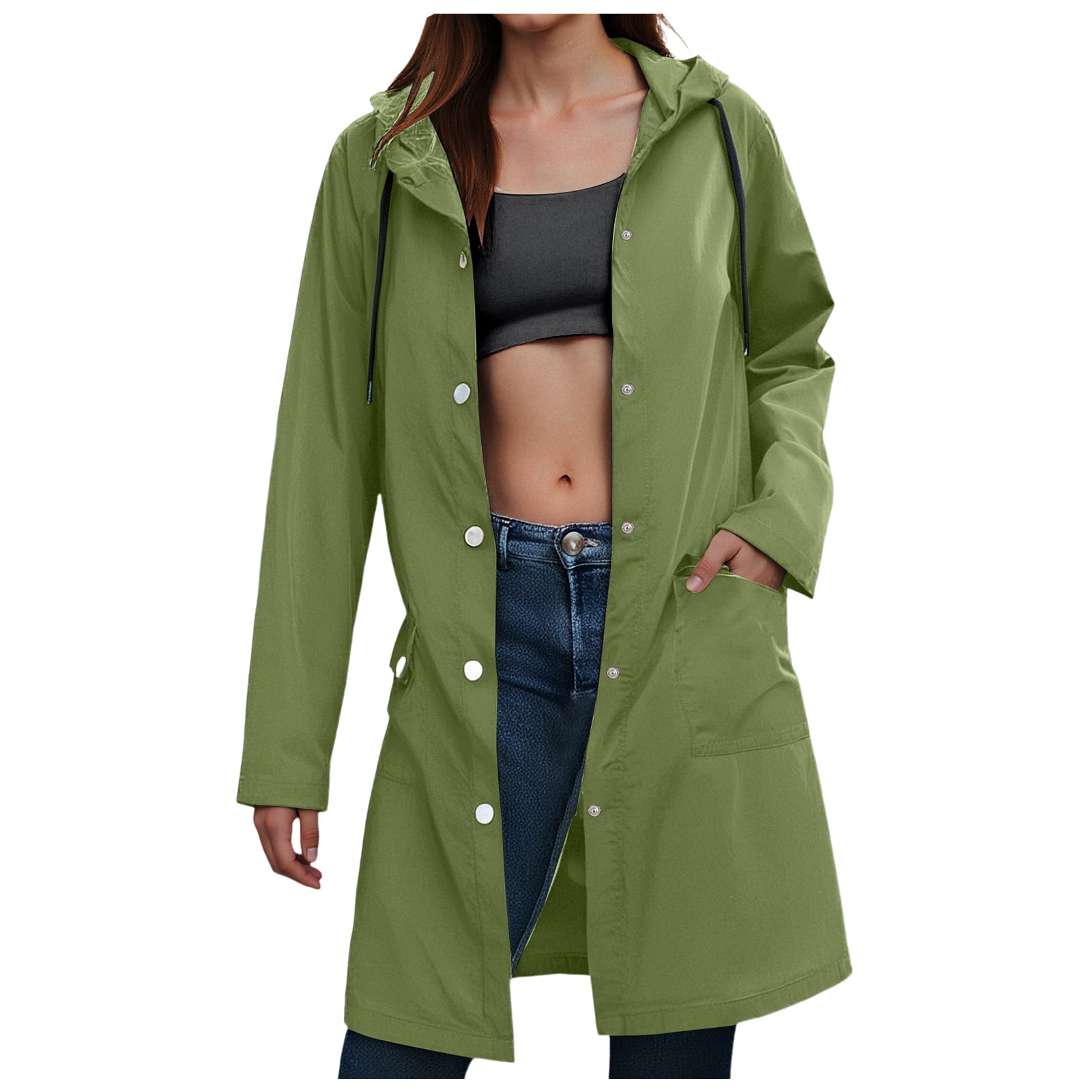 adviicd Womens Rain Jacket with Hood Lightweight Waterproof Long ...