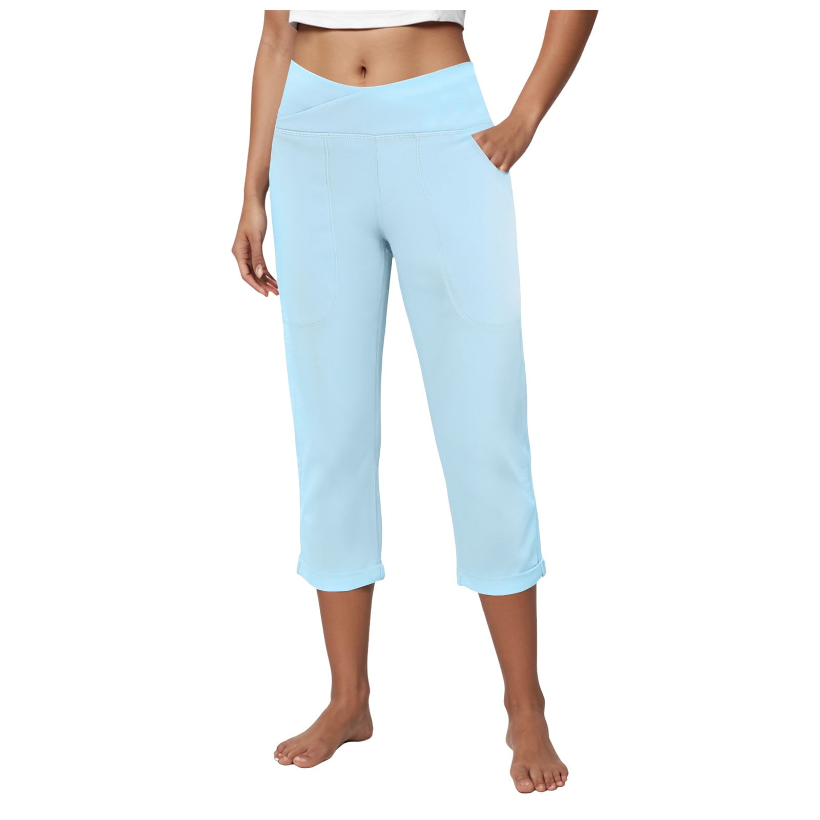 adviicd Womens Yoga Capri Pants High Waist Capri Leggings with Pockets ...