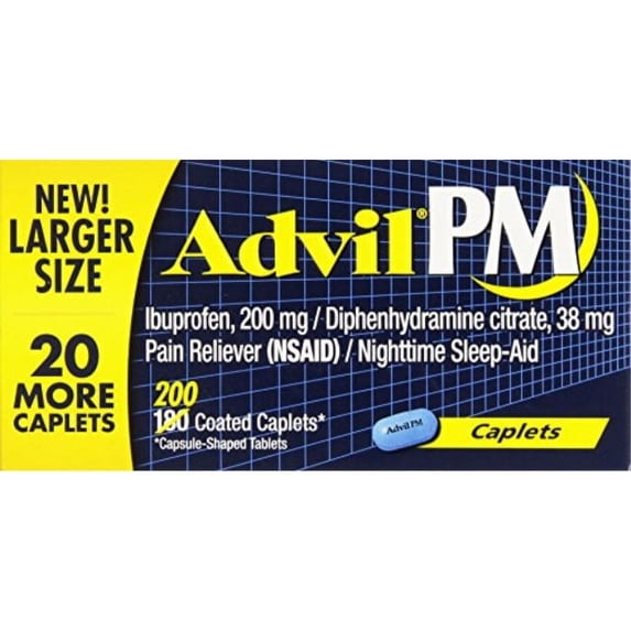 Advil PM Nighttime Pain Relief Caplets (200 ct.) - Walmart.com