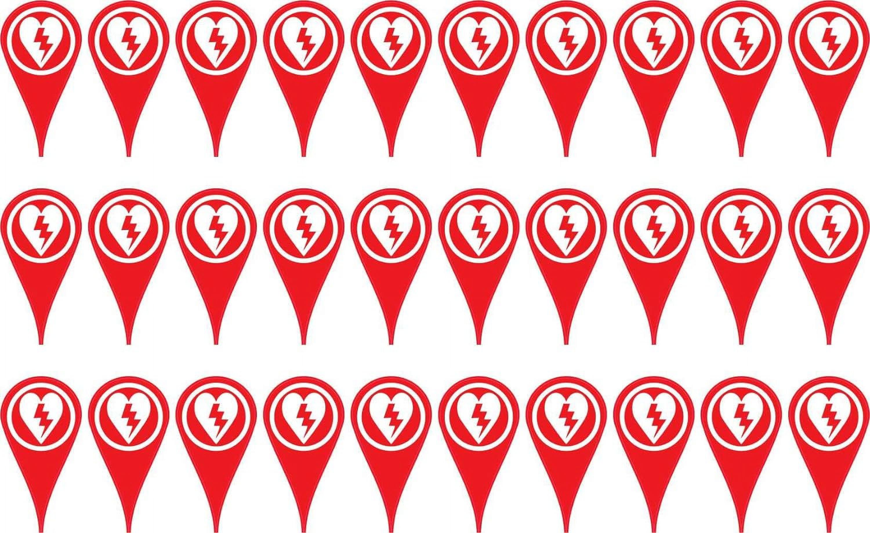 aed map pointer vinyl stickers, 1 sheet of 30 stickers, 0.5 inches by 1 ...