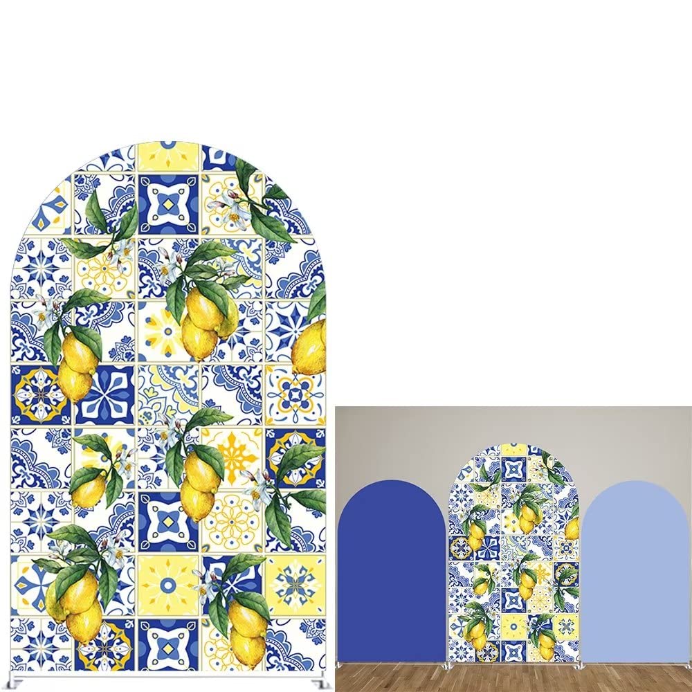 afoloa Mediterranean Lemons Positano Tiles Arch Backdrop Covers for ...
