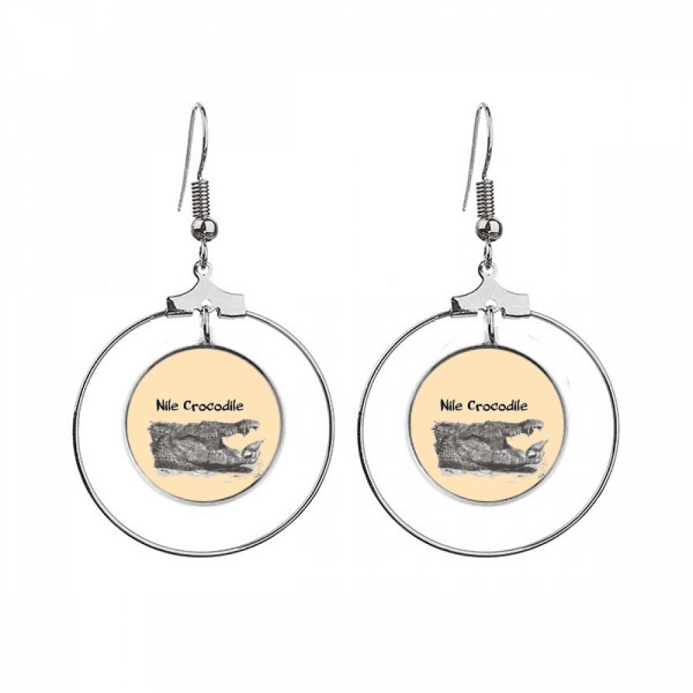 african large fish alligator earrings dangle hoop jewelry drop circle ...