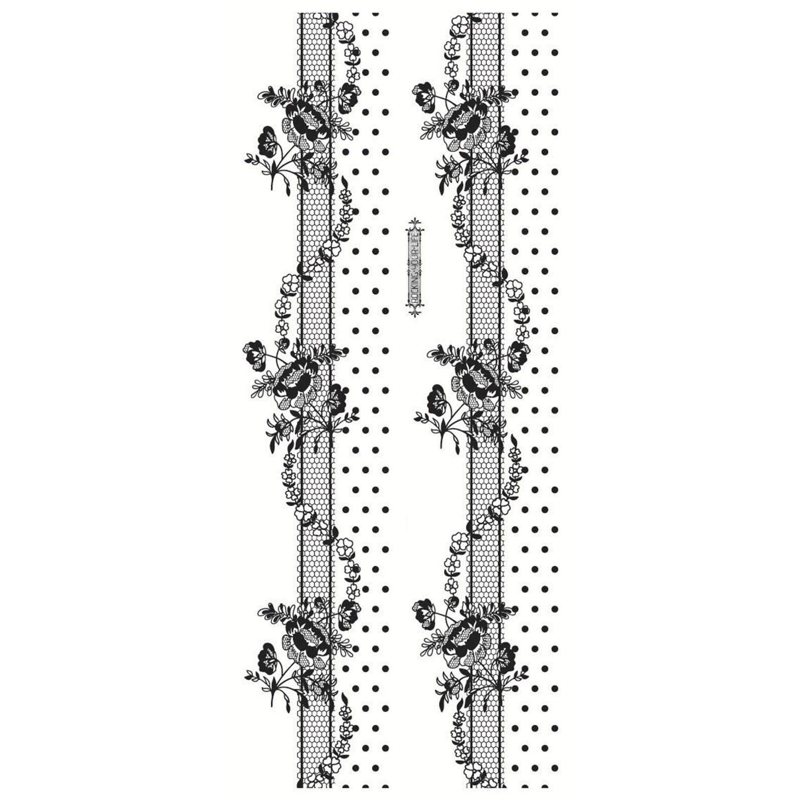 after Piercing Care Lace Temporary Thigh Art Stickers Black White Lace ...