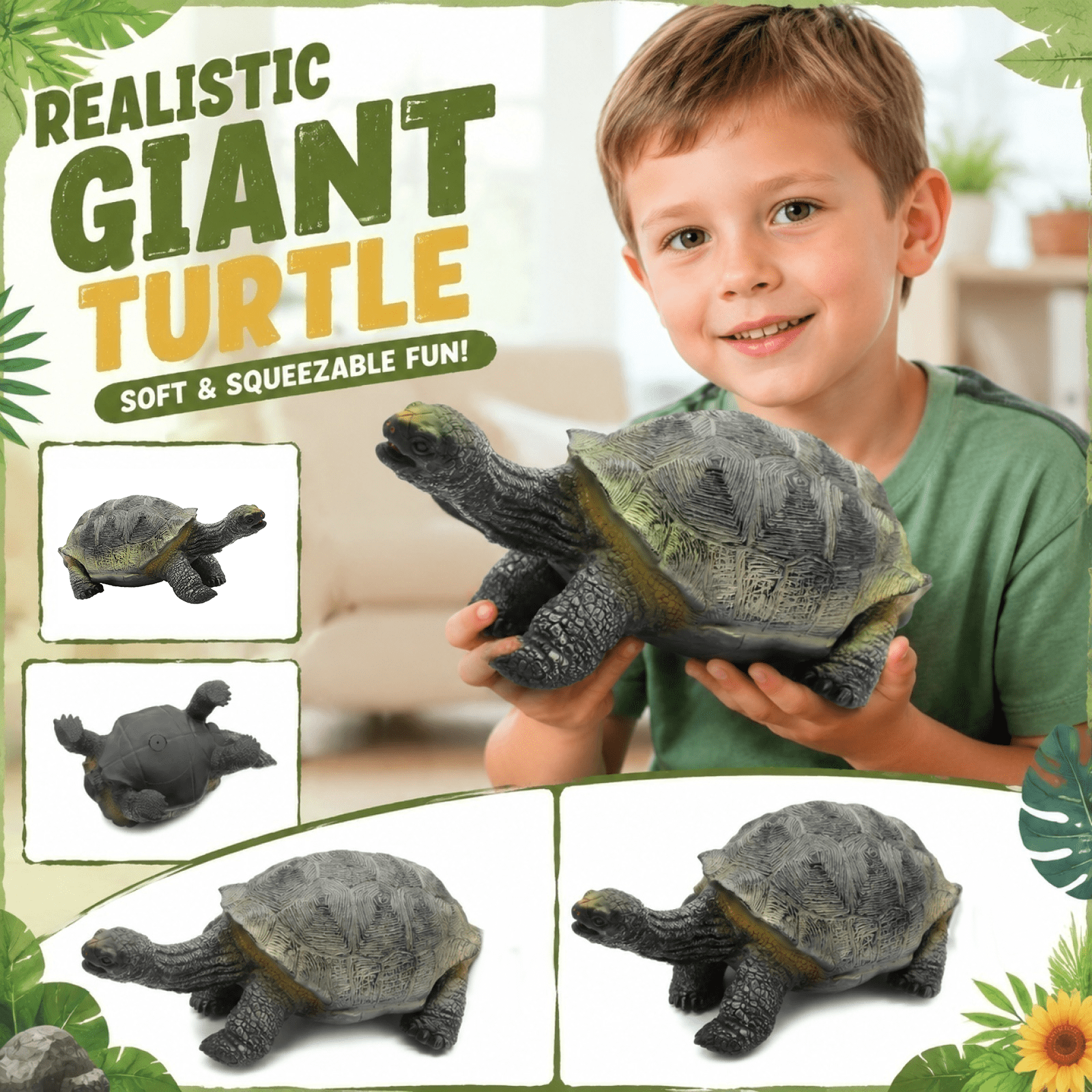 Any ages' Play Animal Figures Rubber Tortoise Figurine Reptile Figure ...
