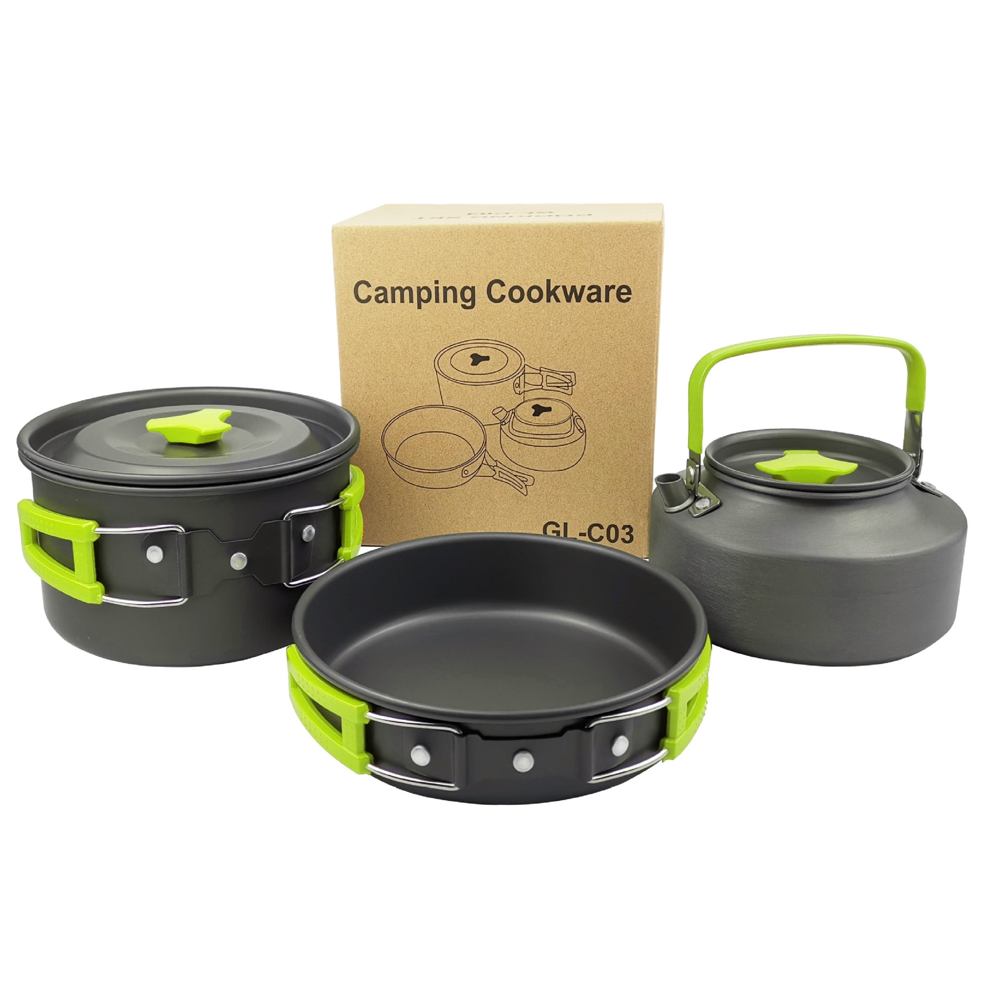 aiGear 3-Pc Camping Cookware Set with Storage Bag for Outdoor ...