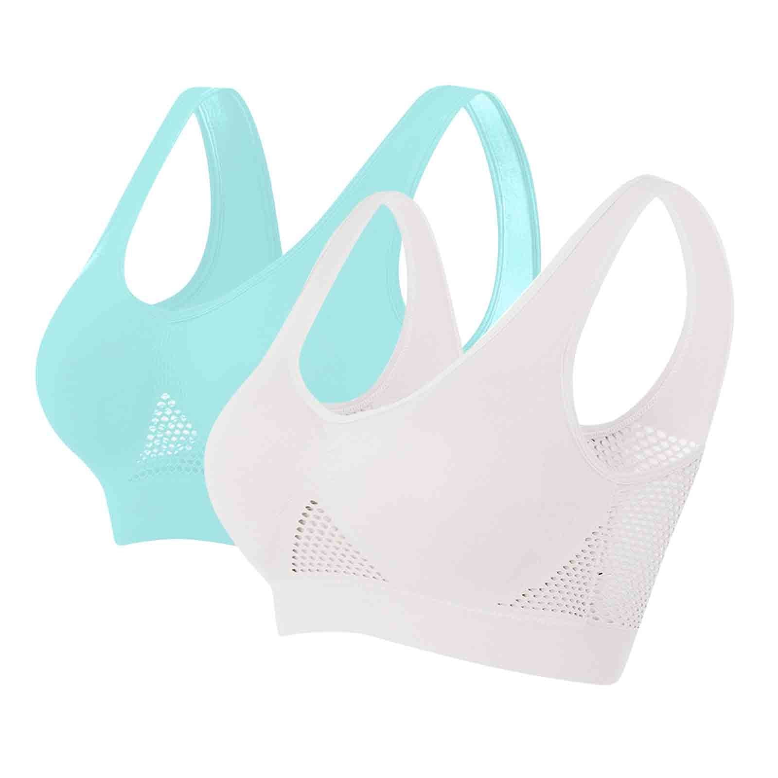 aidice 2pc Sport Bras for Women Plus Size Wireless Wide Strap Tank ...