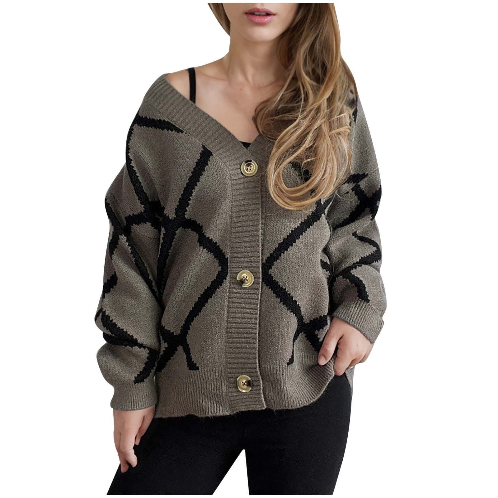 aidice Cardigan for Women Fall Winter Warm Casual Long Sleeve Loose ...