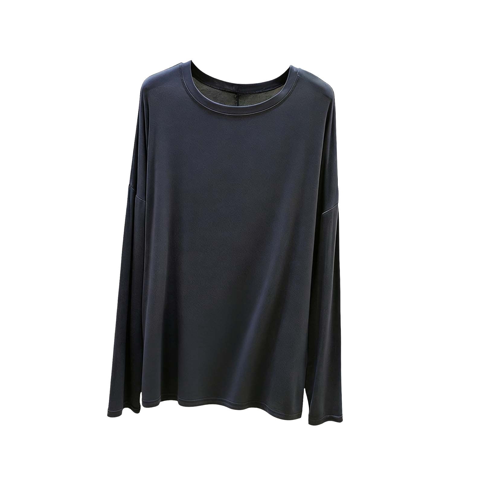 aidice Long Sleeve Pajama Tops for Women Relaxed Fitting Comfy ...