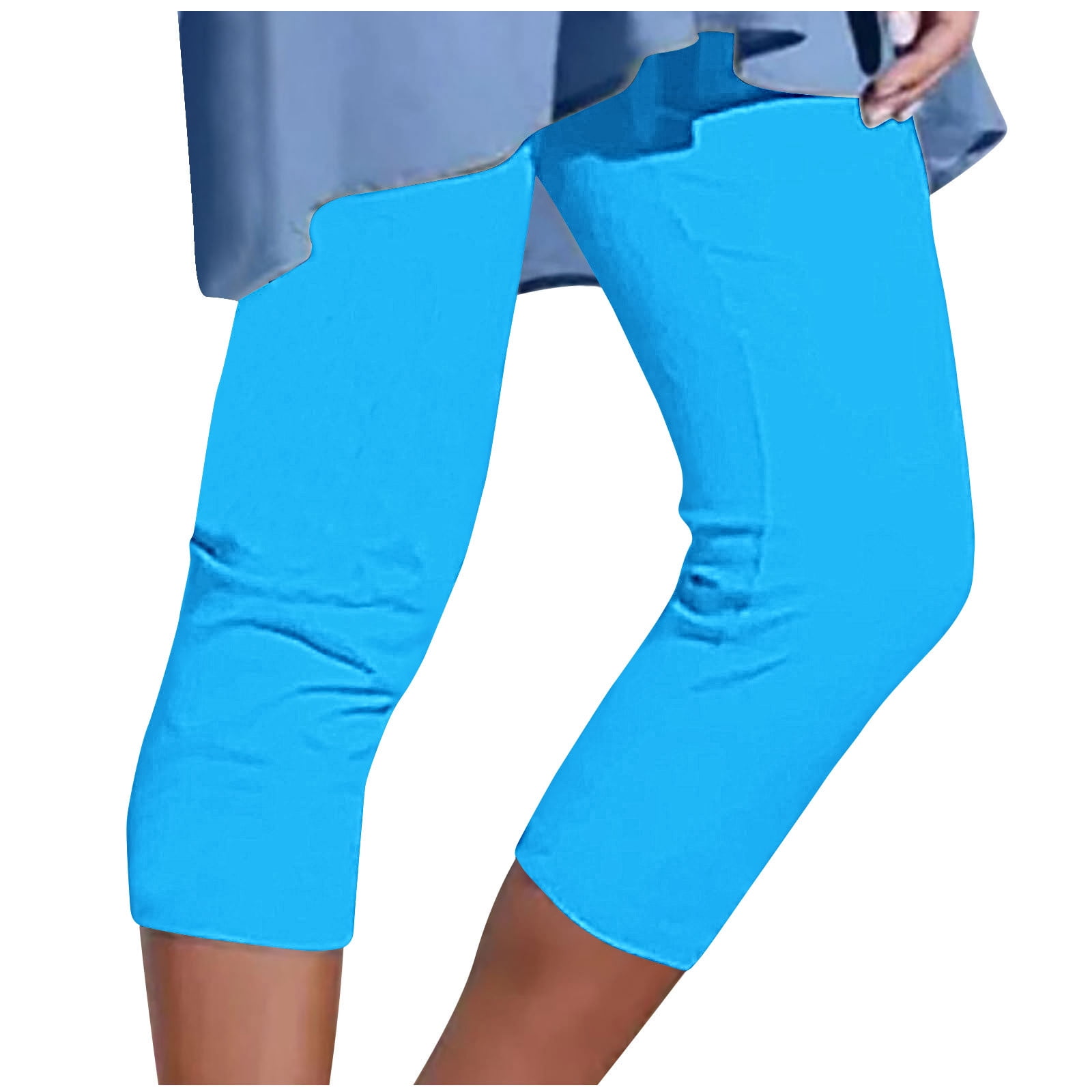 aidice Summer Pants for Women Capris Slim Fitted Elastic Waisted Comfy ...