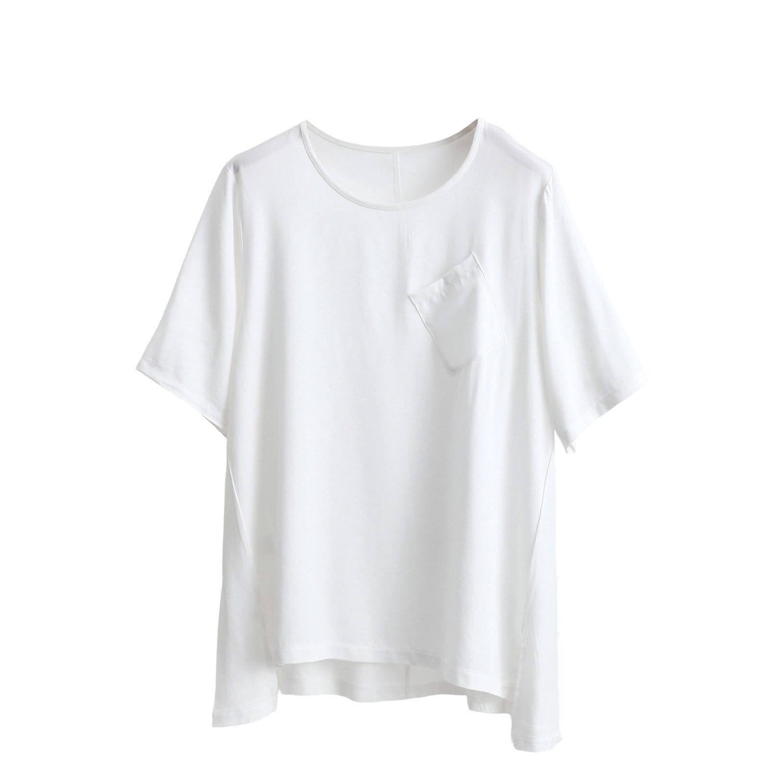 aidice Summer Plus Size Tops for Women Crew Neck Casual Comfy Short ...
