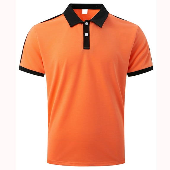 aidice Summer Short Sleeve Shirts for Men Color Block Turn-Down Collar ...