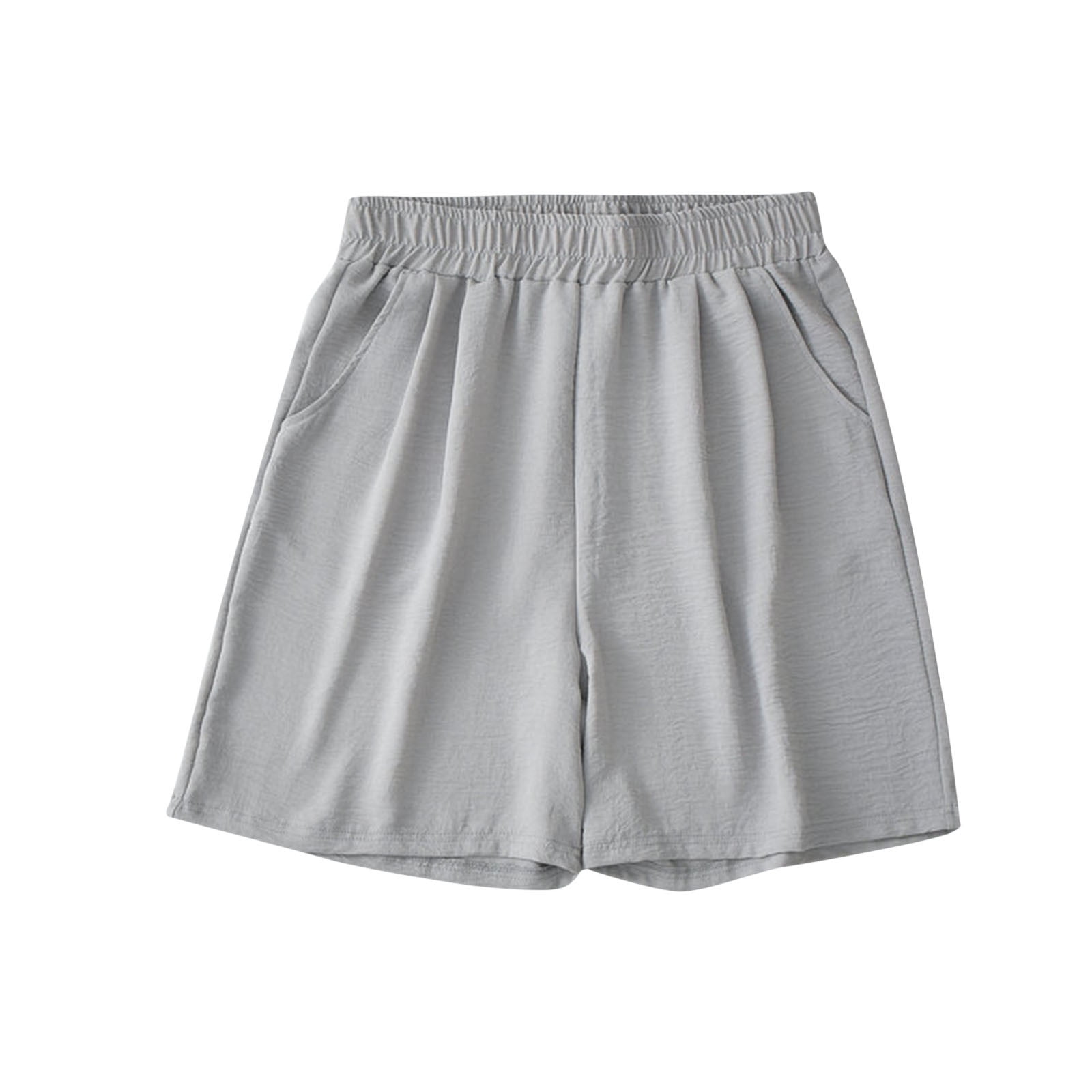 aidice Summer Shorts for Women Casual Loose Elastic Waisted Solid Color ...