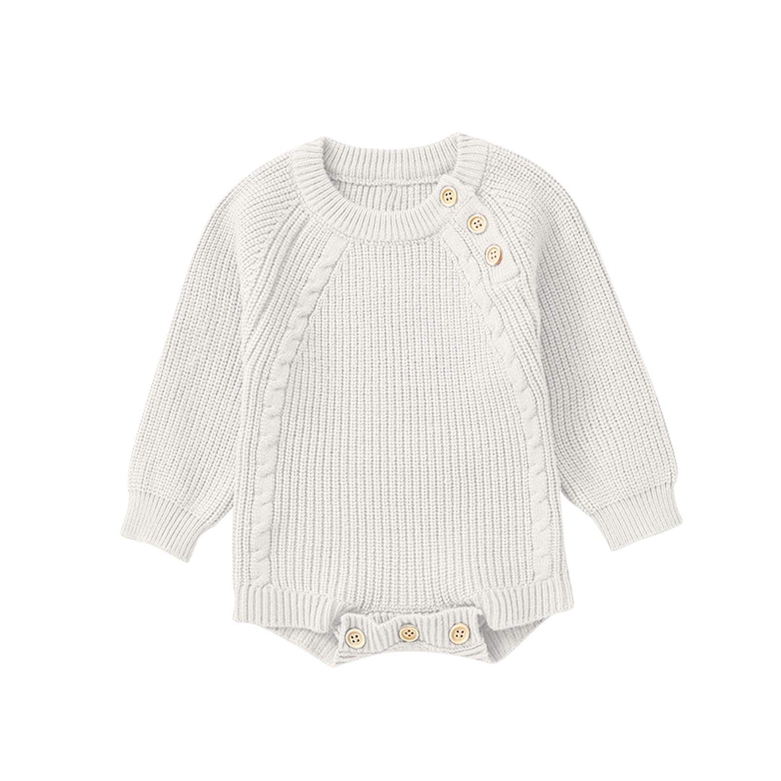 aidice Toddler Baby Clothes Boy Girl Button Onesie Long Sleeve Warm ...
