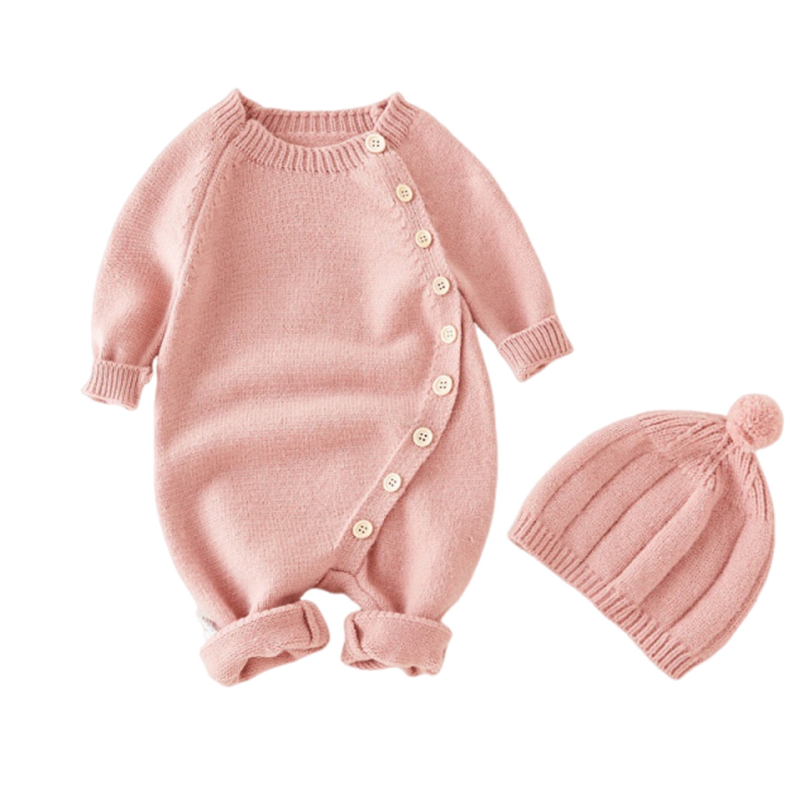 aidice Winter Newborn Baby Clothes Onesie with Hat Sweater Infant Warm ...